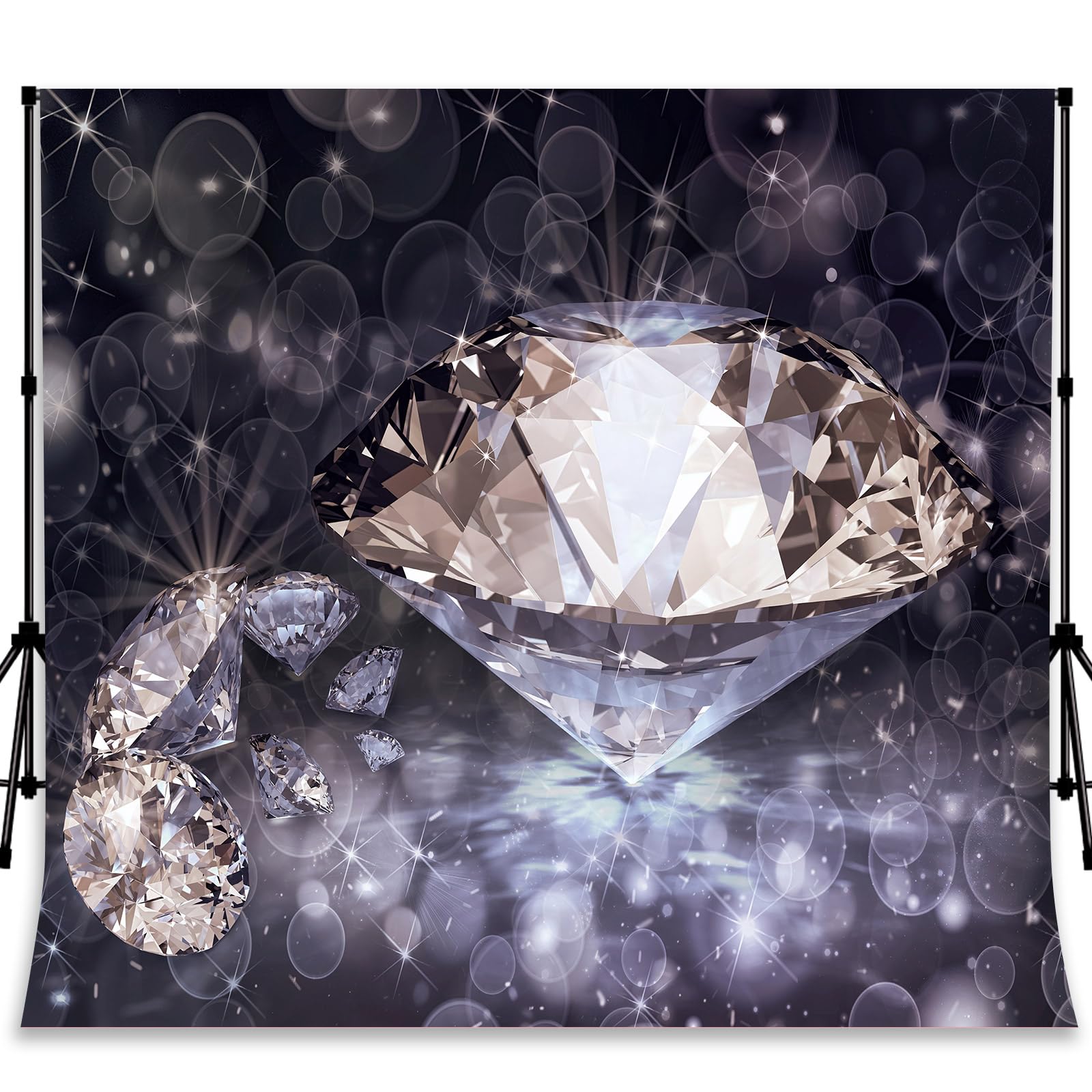Amazon.com : QICAIYUN 8x8ft Diamond Photo Backdrop Pink Glitter Crystal ...