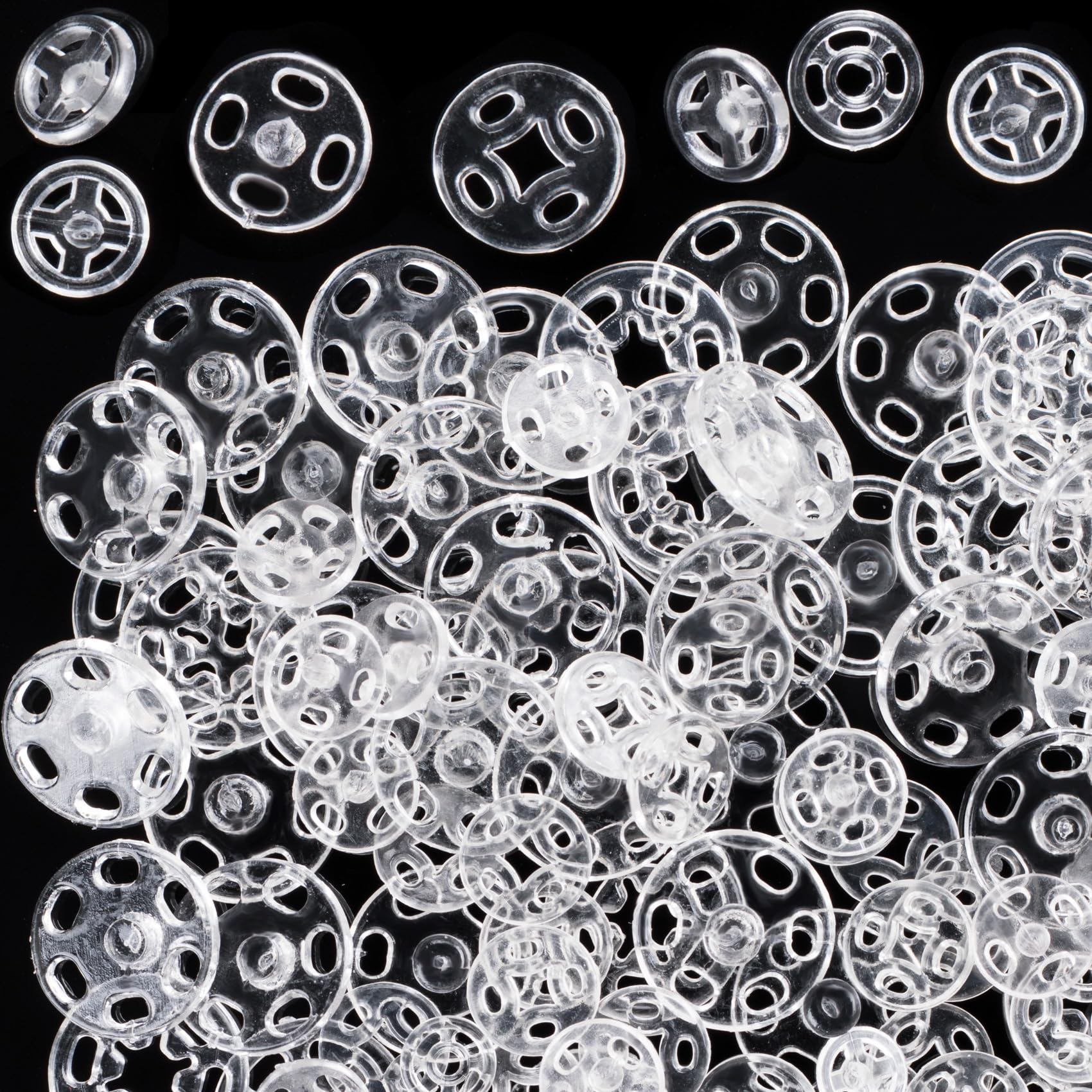 Amazon.com: Mxxipp 36 Set Sew-on Snap Buttons, Clear Invisible Press ...