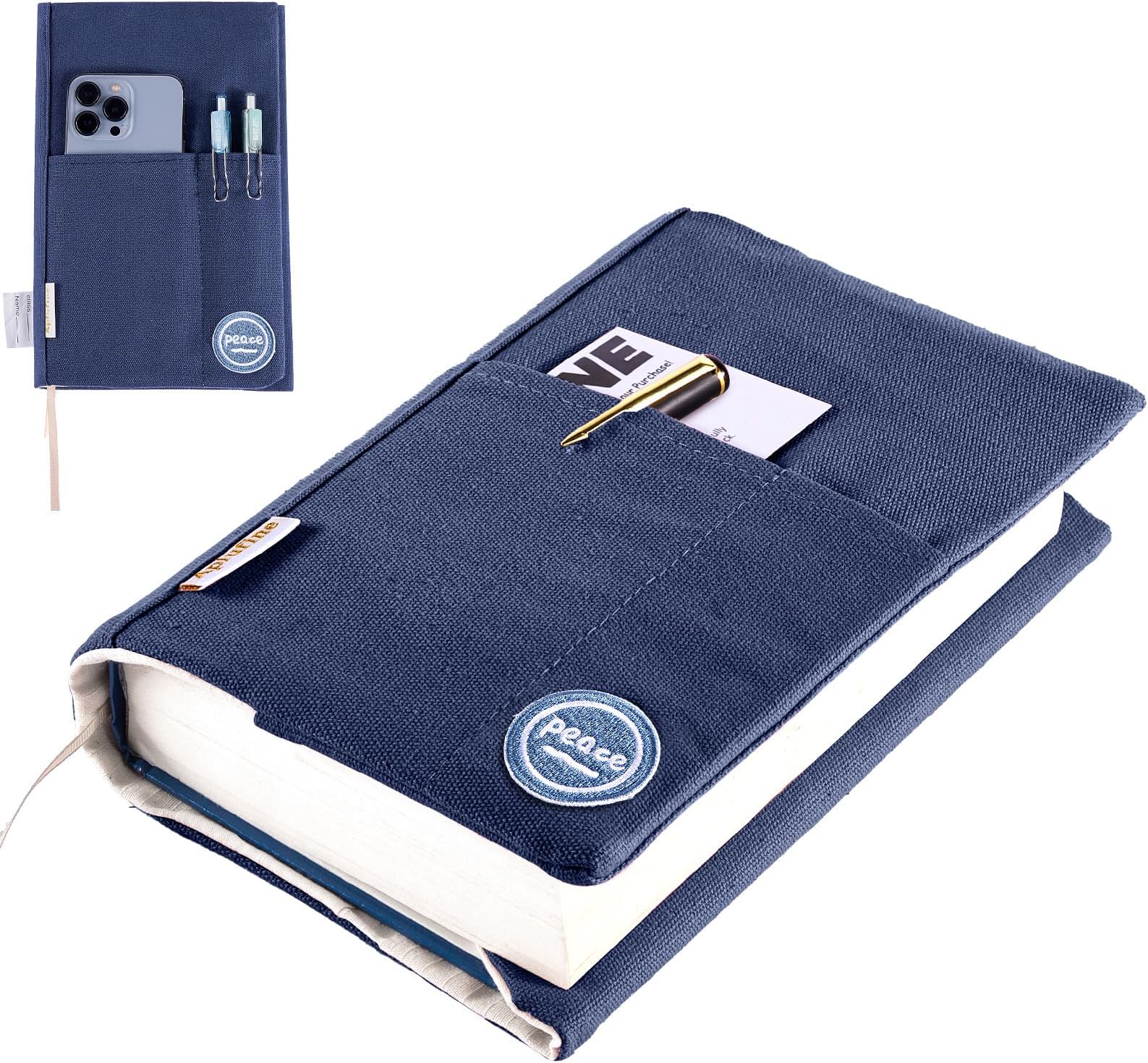 Amazon.com: Canvas Book Covers, Washable Book Protector, Book Cover for ...