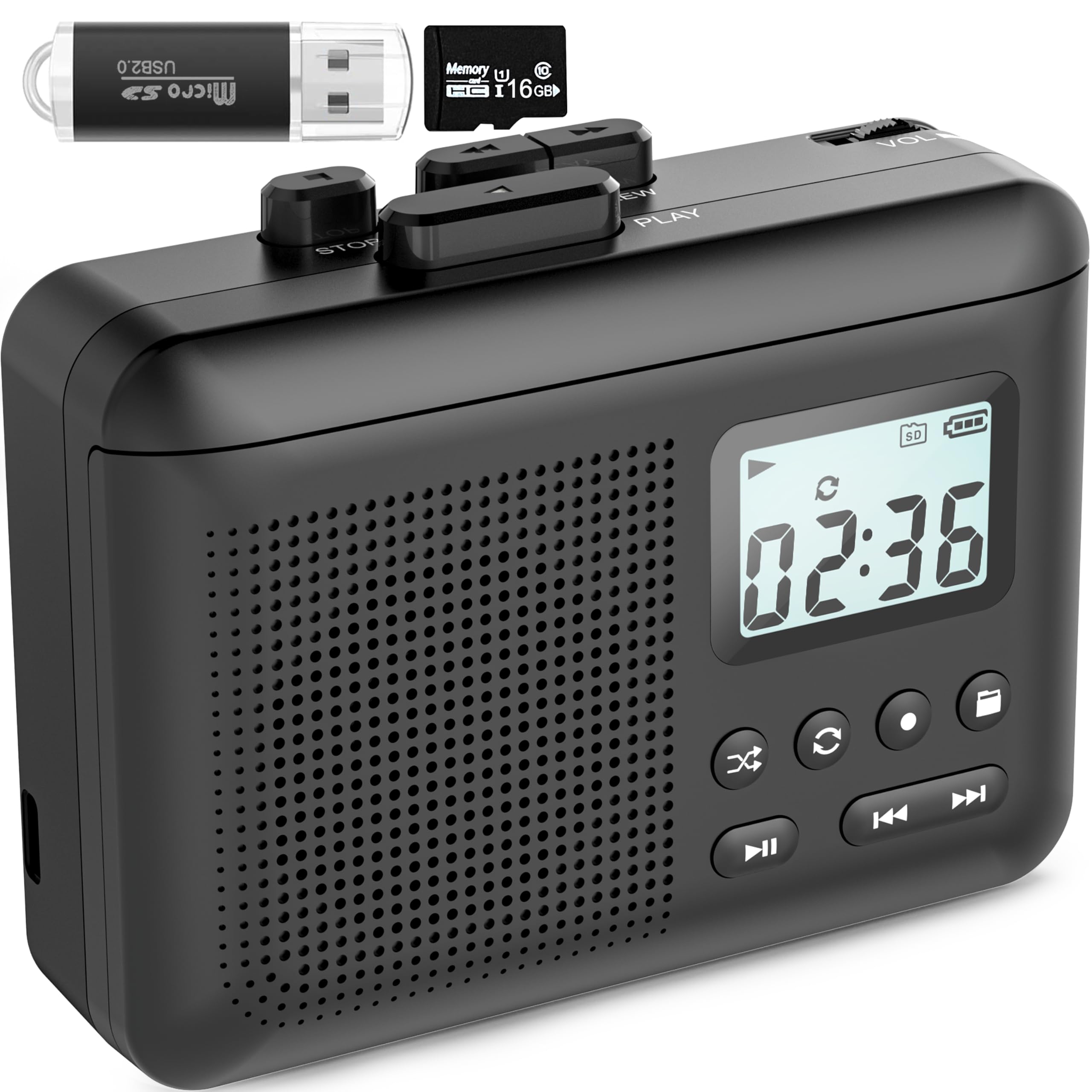 Amazon.com: Portable Cassette Player Recorder Converter,Cassette to MP3 ...