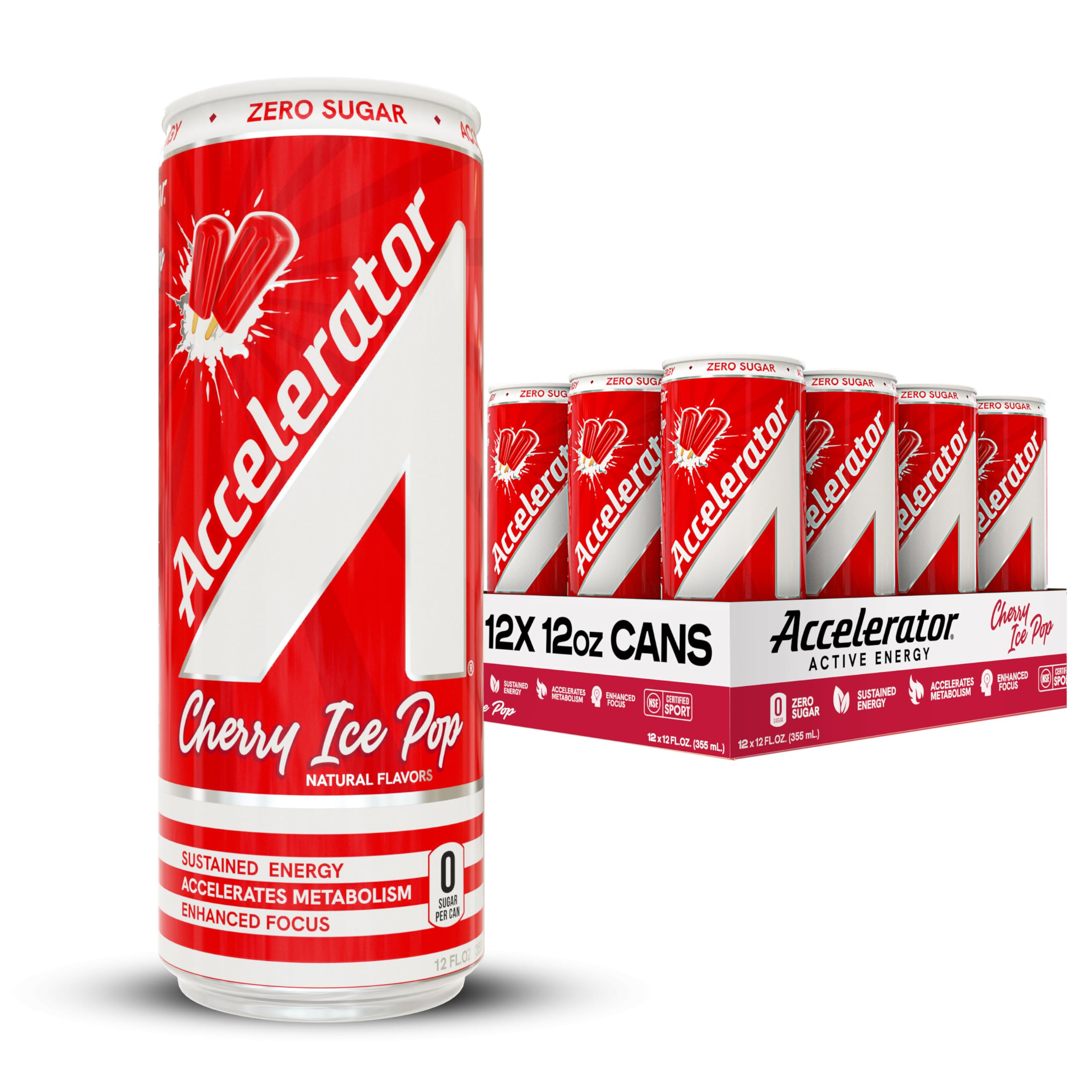 Amazon.com: Accelerator Active Energy Drink, Cherry Ice Pop, 12 Fl Oz ...