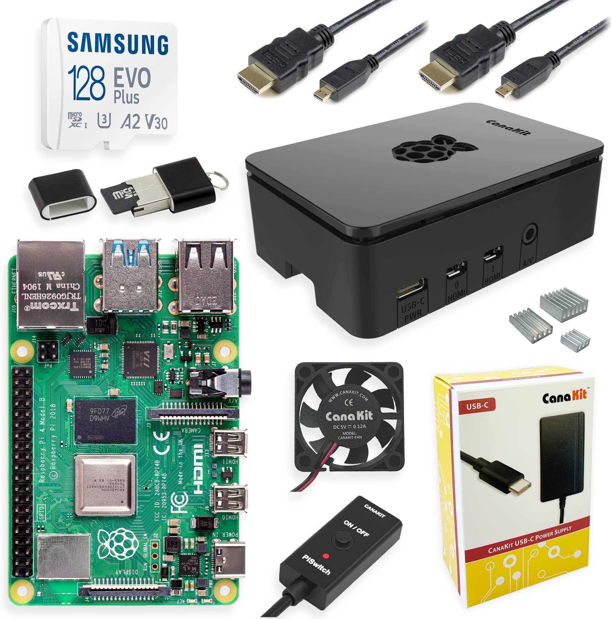 Amazon.com: CanaKit Raspberry Pi 4 8GB Extreme Kit - 128GB Edition (8GB ...