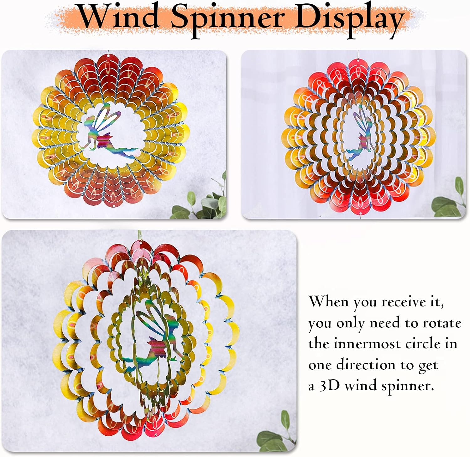 Luticessy Stainless Steel Wind Spinner – 3D Metal Outdoor Spinner, 12 ...