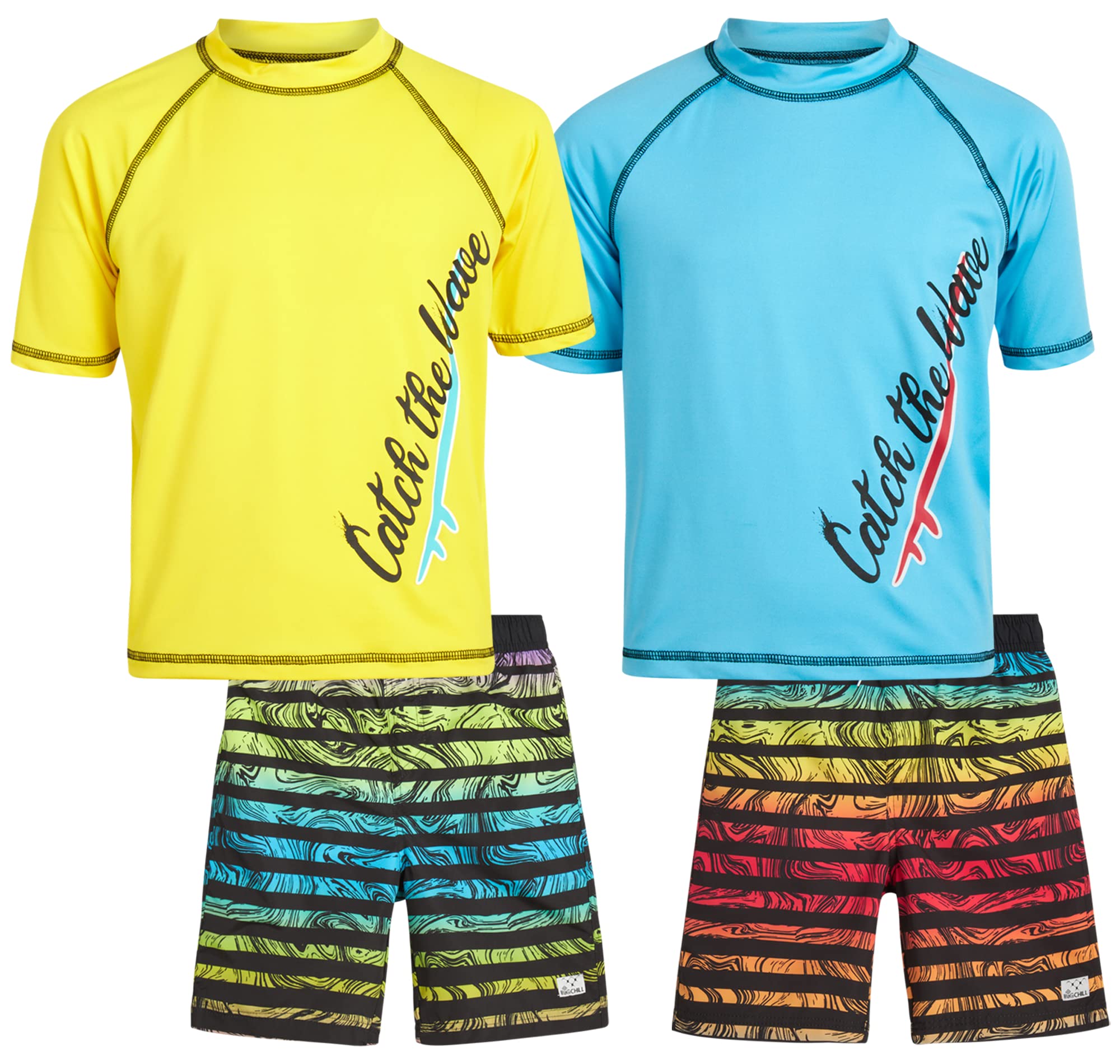Snapklik.com : Big Chill Boys Rashguard Swim Set - 2 Piece UPF 50 ...