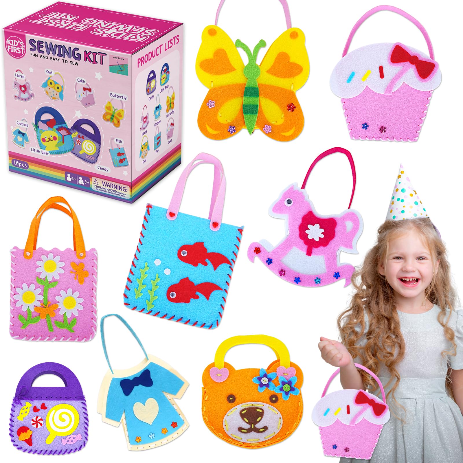 Amazon.com: Allwind Sewing Kit for Kids, My First Sewing Bag Kit Arts ...