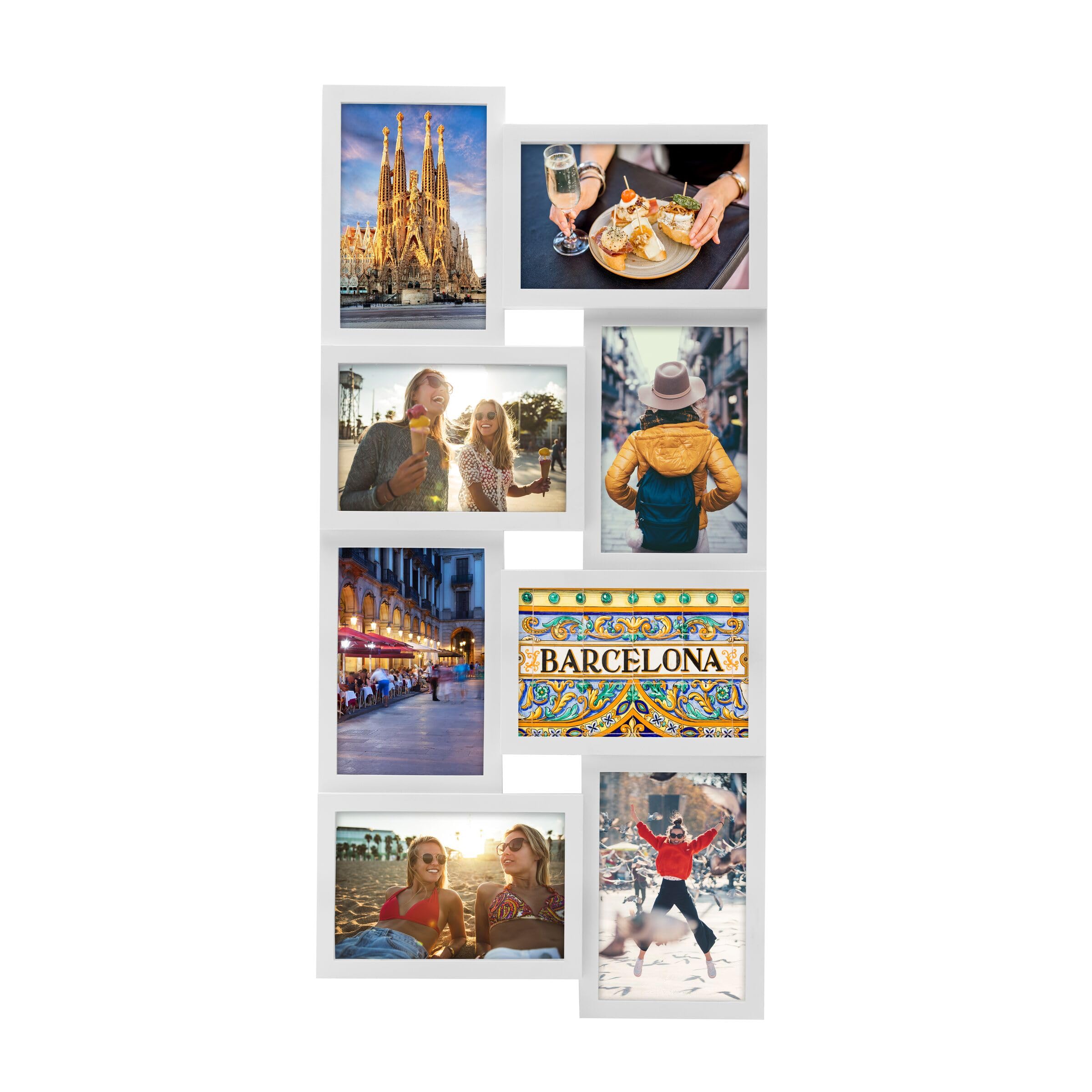 Melannco 24 x 12 Inch 8 Opening Photo Collage Frame, Displays Four 4x6 ...