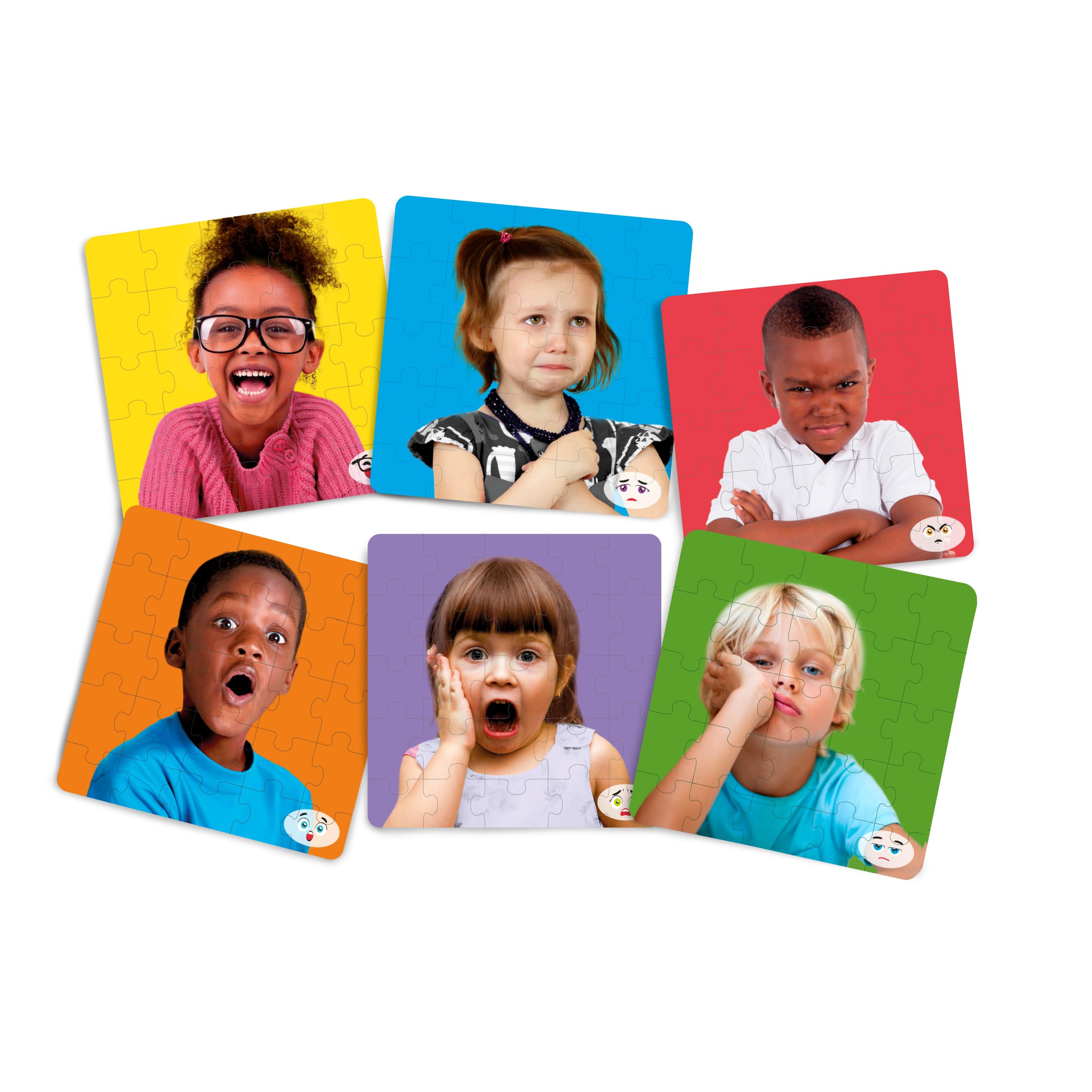 Amazon.com: Miniland Emotions Puzzles Set of 6 for Children from 2 ...