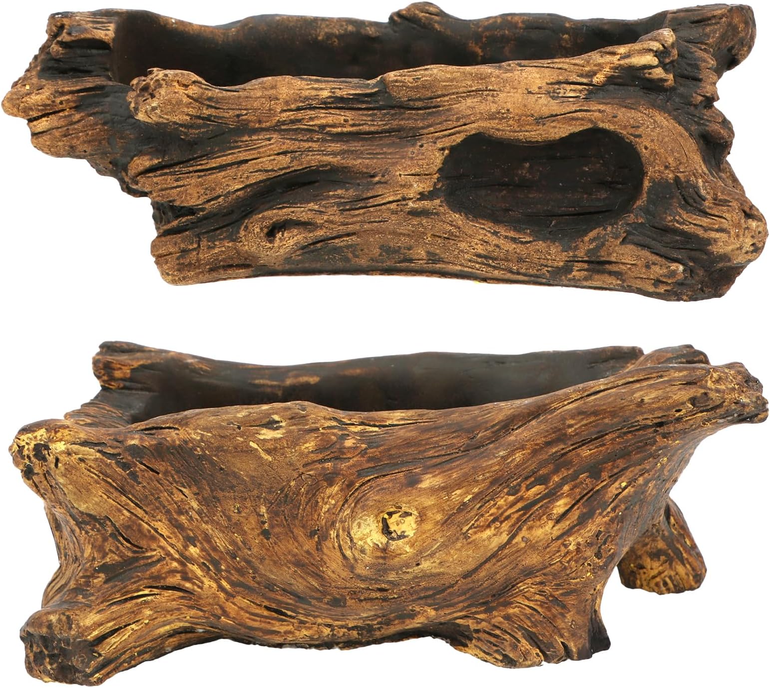 Amazon.com : TG,LLC Treasure Gurus 2 Piece Ceramic Birch Log Flower Pot ...