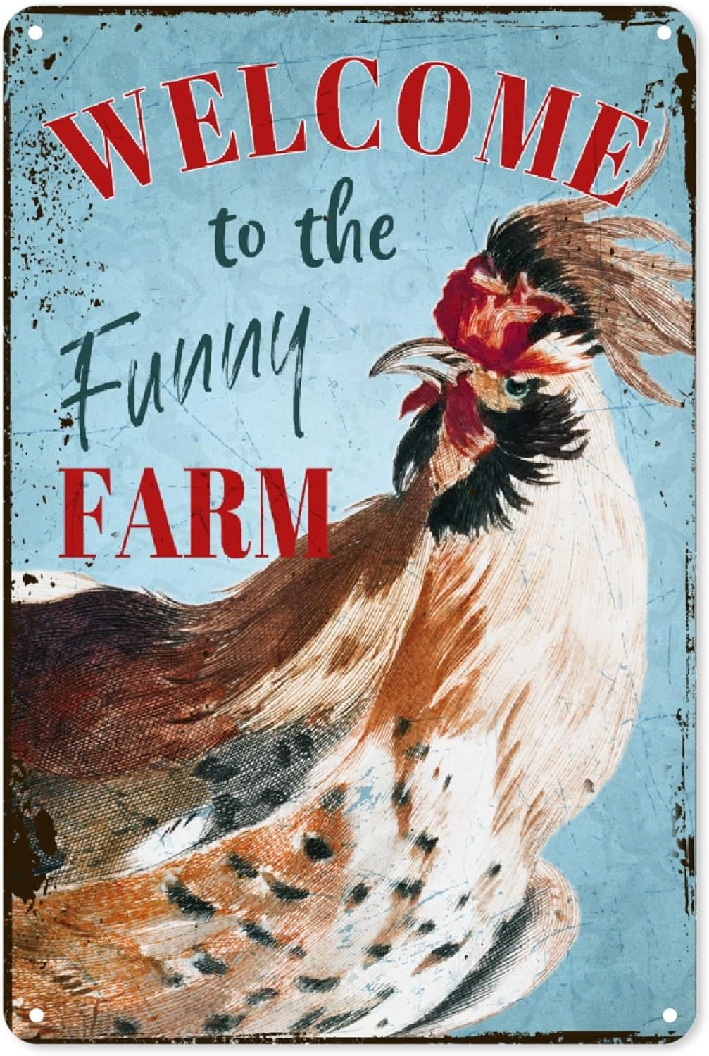 Amazon.com : Chicken Poster 8 X 12 Inches Aluminum Metal Sign, Rooster ...