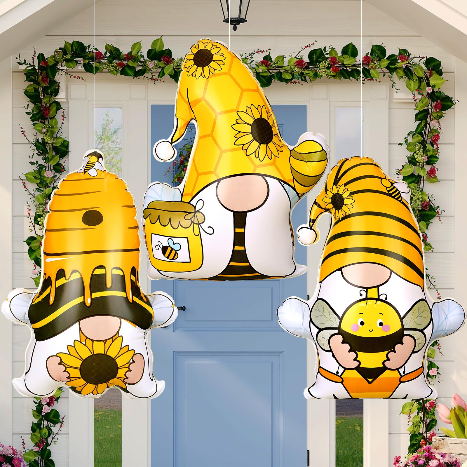 Amazon.com: Liliful 3 Pcs 24" Inflatable Bee Gnome Sunflower Spring ...