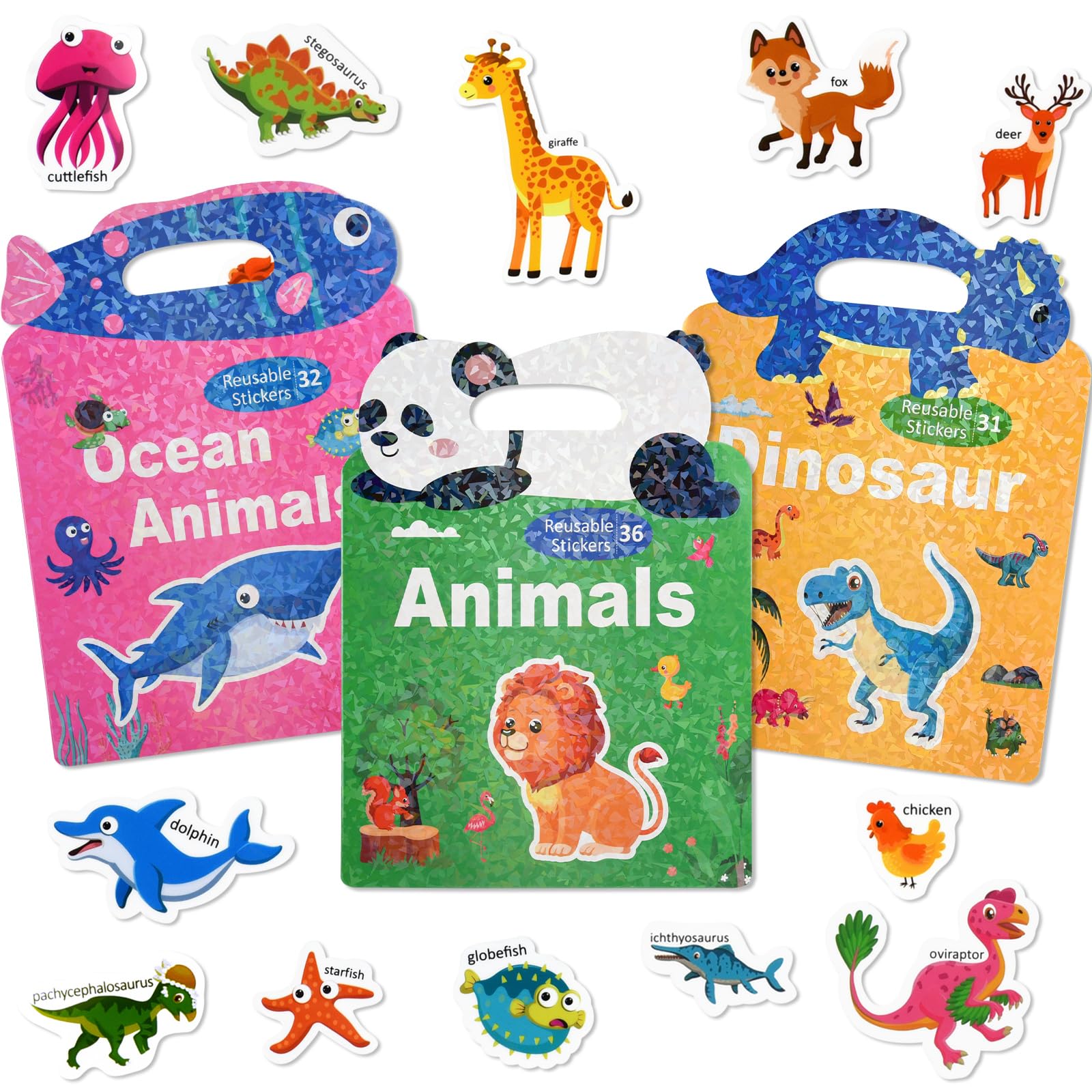 Amazon.com: ASTARON 3 Pack Reusable 3D Puffy Sticker Book for Kids 3-6 ...