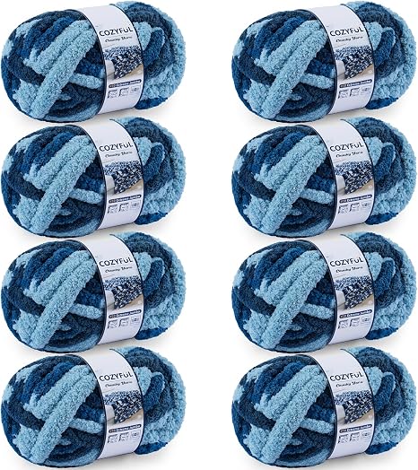 Amazon.com: Cozyful Chunky Yarn for Hand Knitting - #10 Chunky Chenille ...