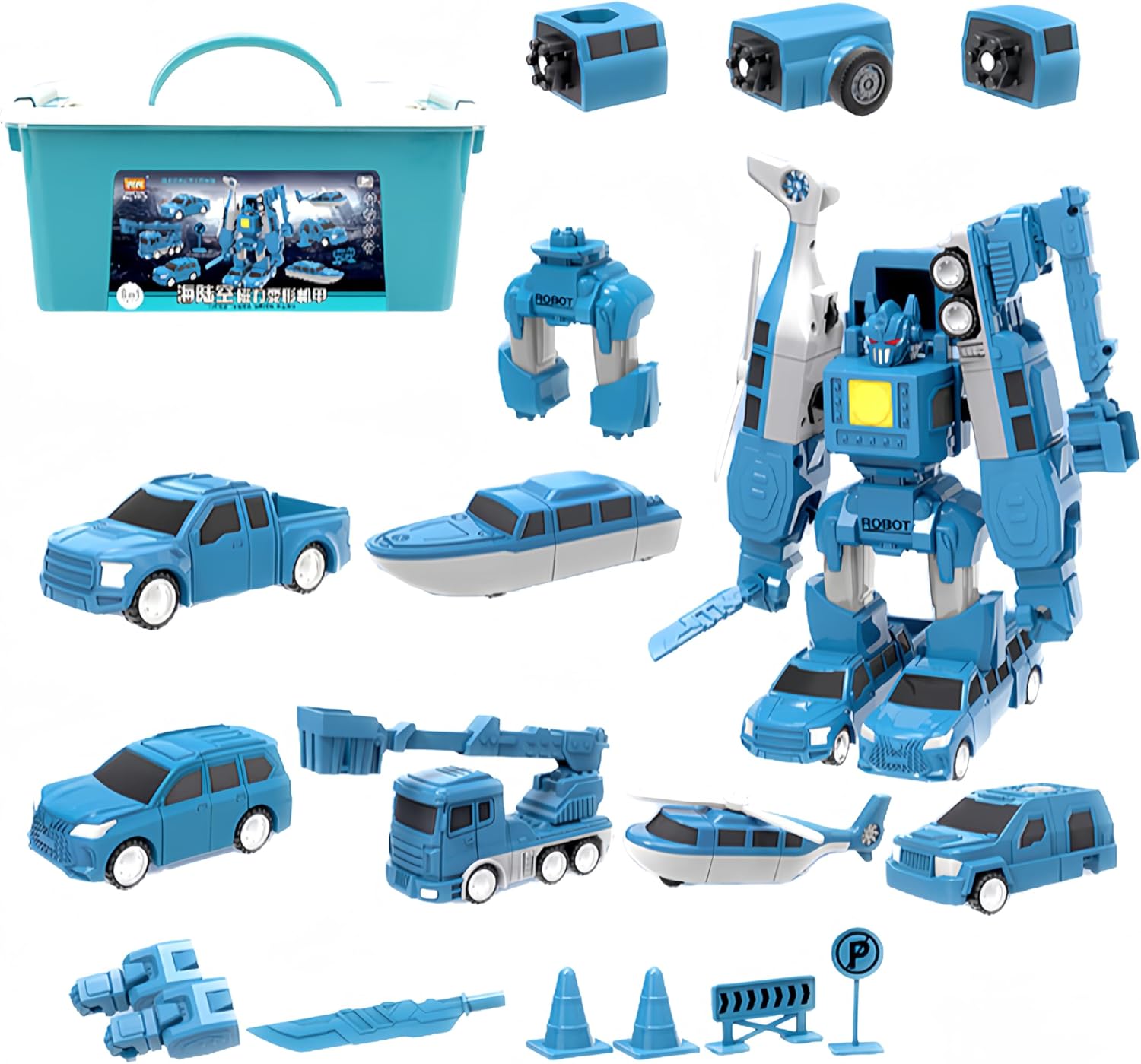 Amazon.com: KKPOT Magnetic Transform Engineering Car Assembled Toys ...