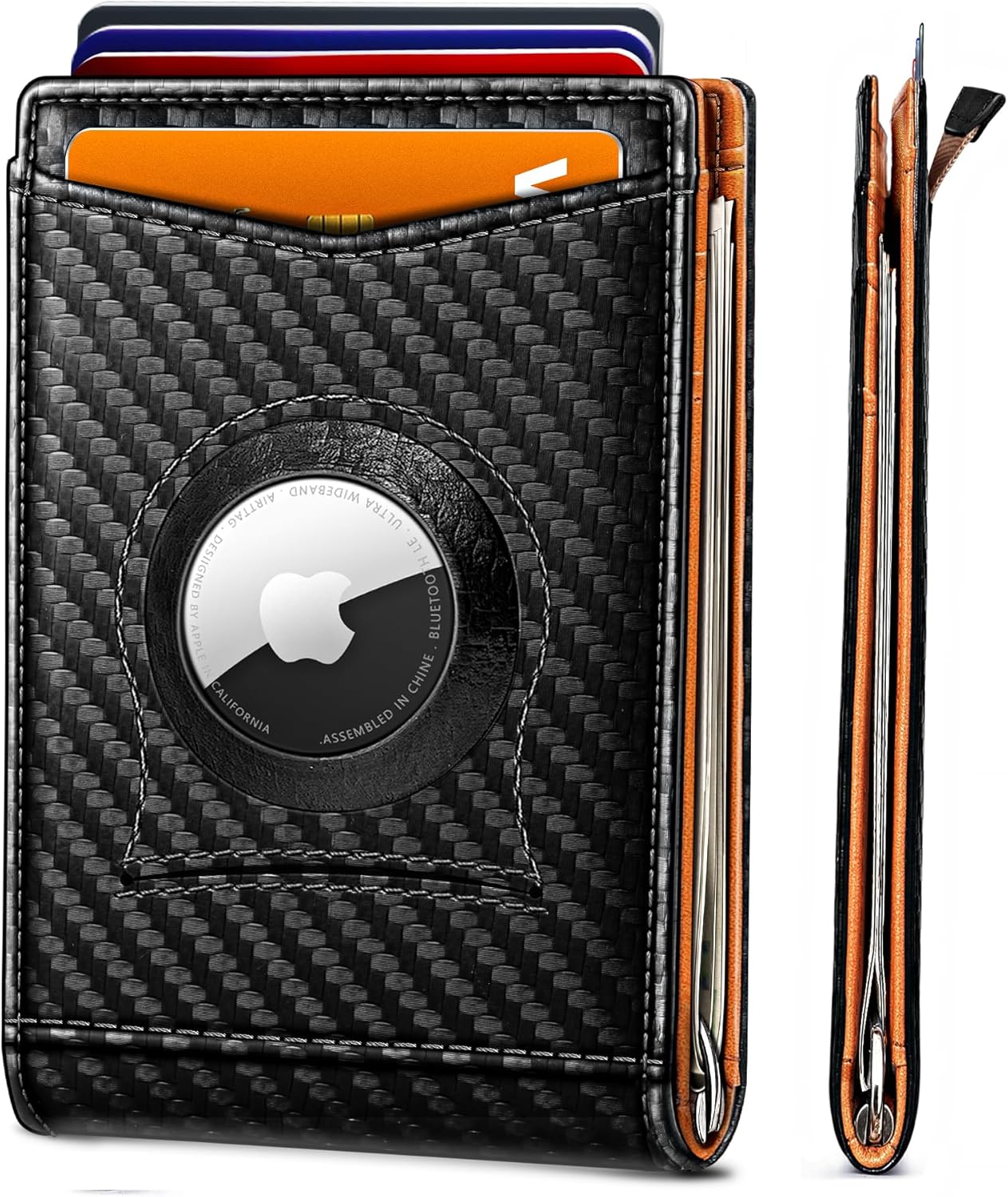 Amazon.com: BULLIANT Men Wallet Airtag&Standard Use,Slim Front Pocket ...