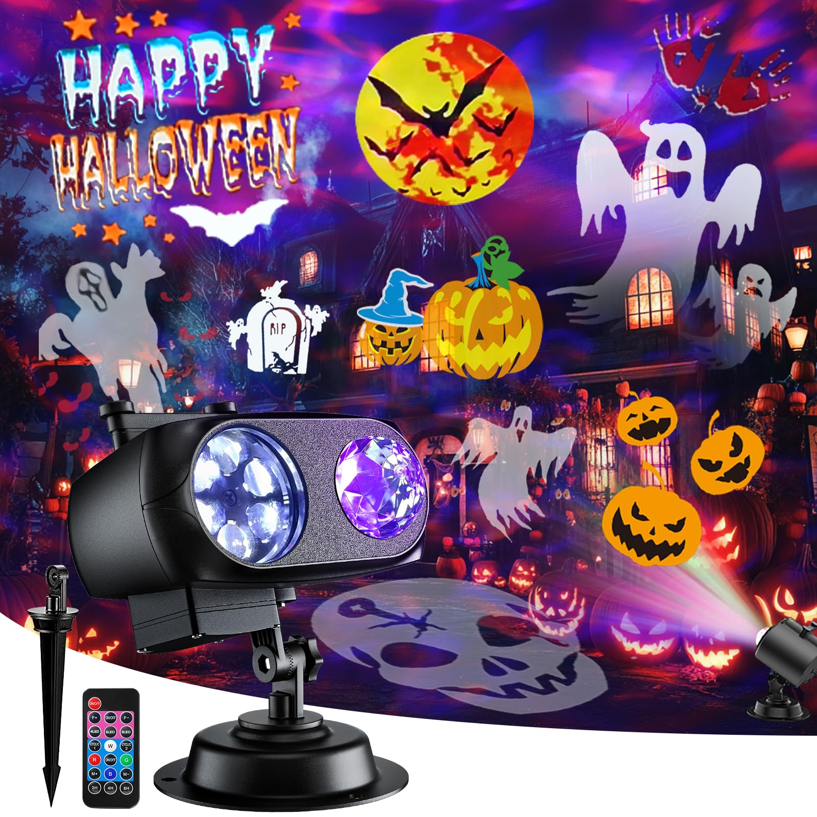 Amazon.com: FLITI 19 Replacable Slides Halloween Projector and 10 ...