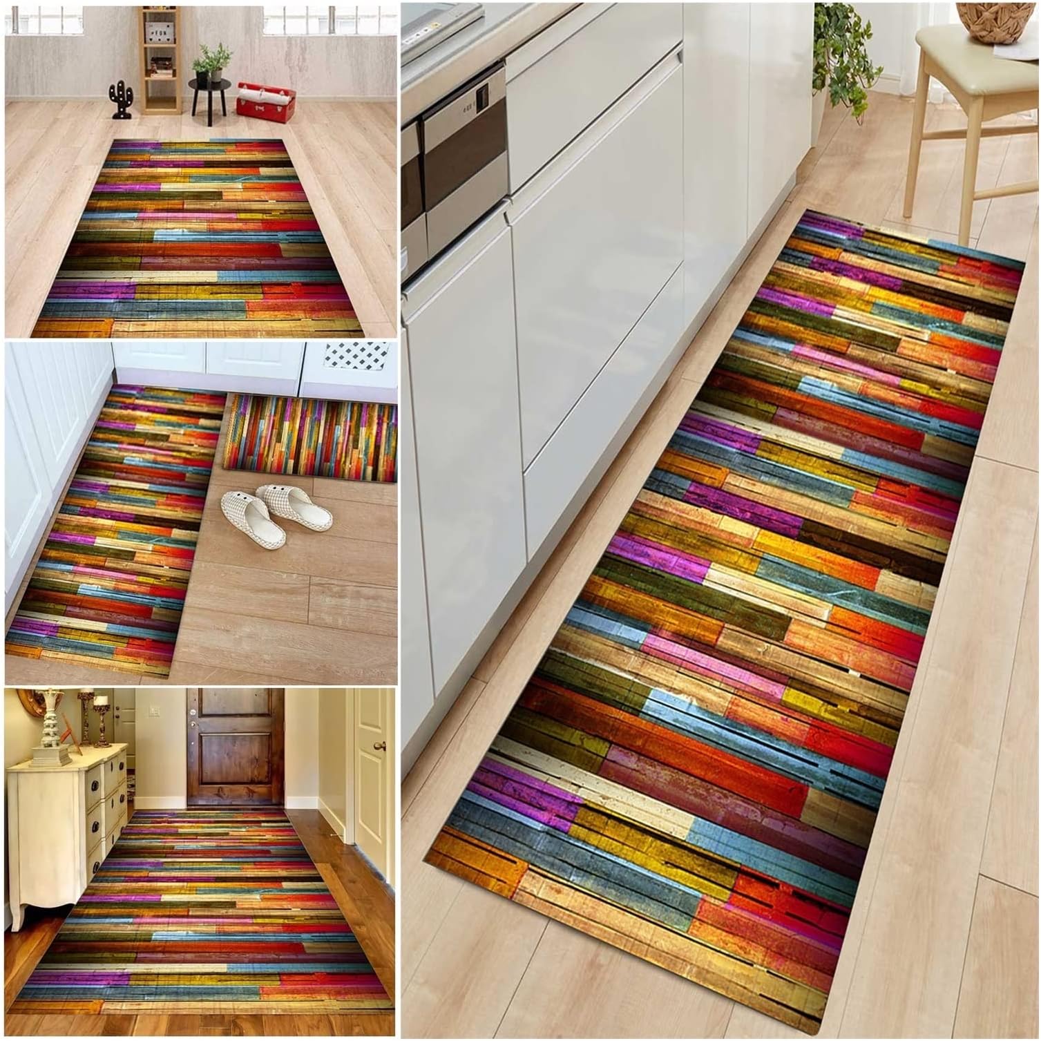 KLYNGTSK 40x100cm Fußmatte Holzoptik Türmatte rutschfest ...