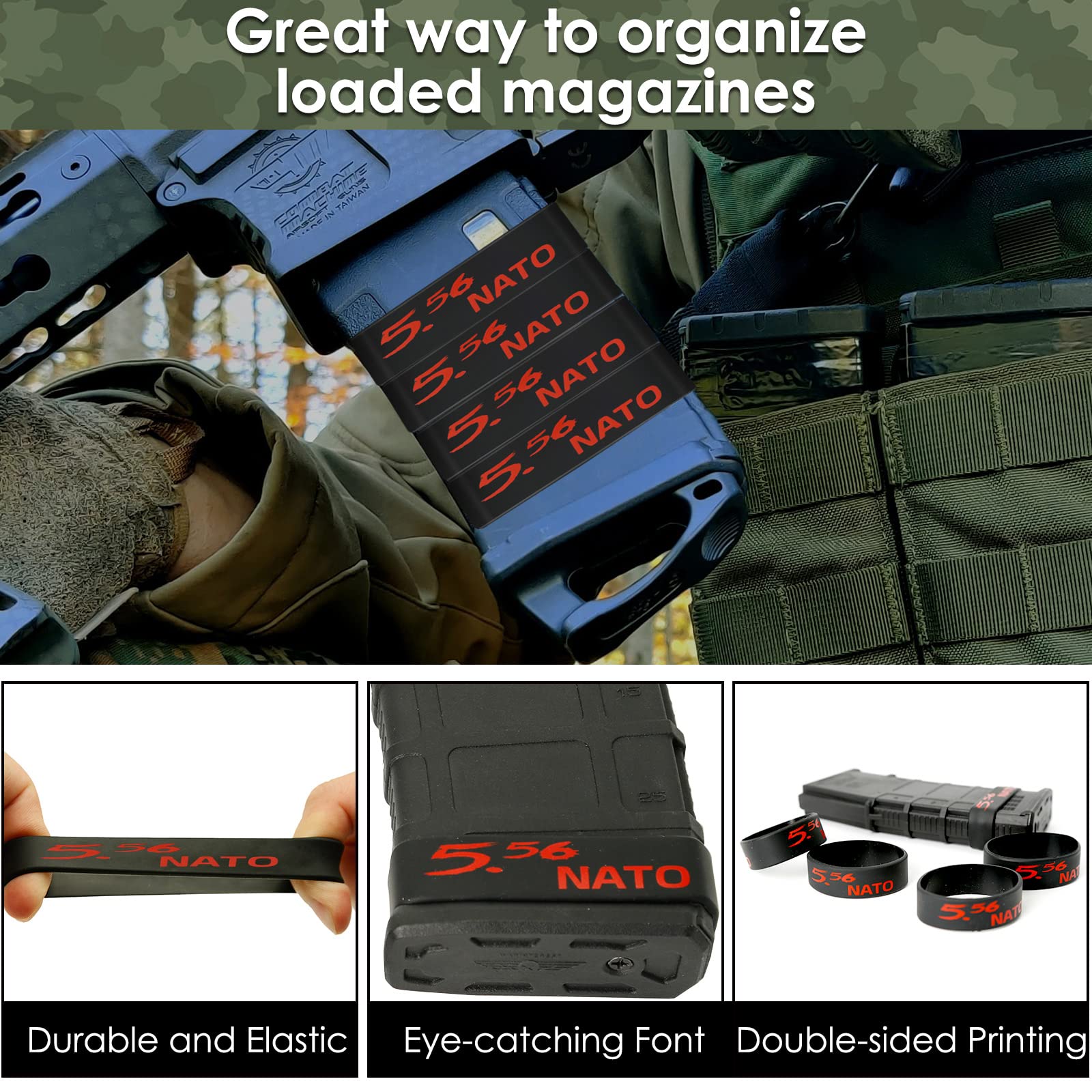 Snapklik.com : Aolamegs 10 Pack 5.56 NATO Magazine Bands, Durable ...