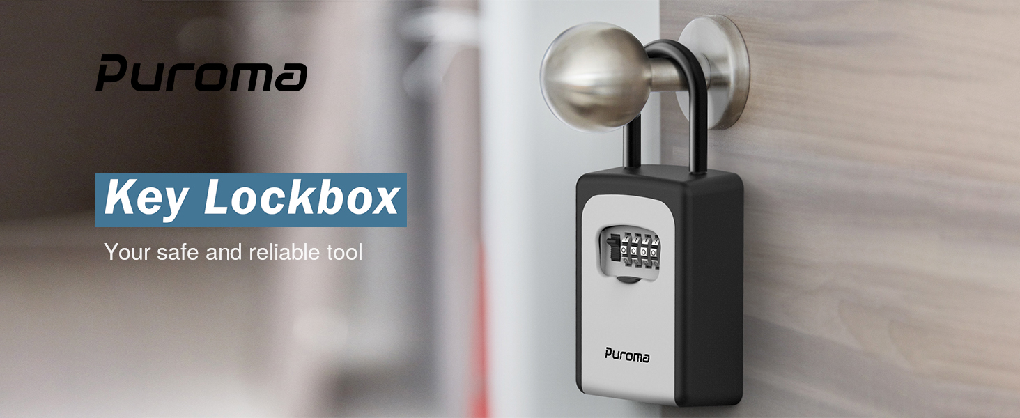 Lock Box Puroma Key With Key Hook, Resettable 4-Digit Combination ...