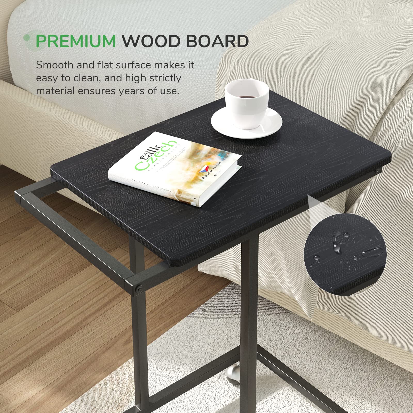 Snapklik.com : Novilla Snack End Table C Shaped Side Table