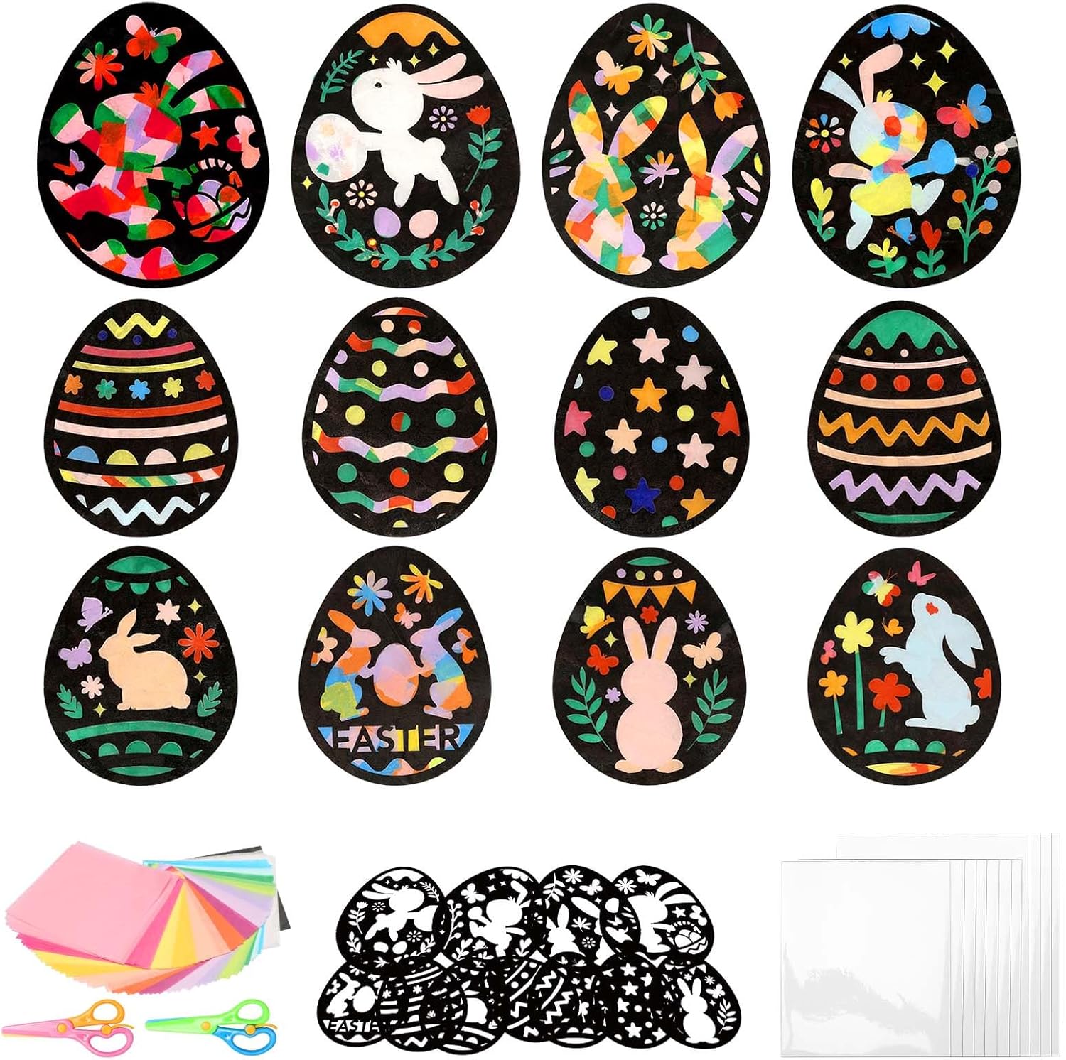 Amazon.com: VIKILON 12 Pack Easter Egg Craft for Kids Make You Own Egg ...