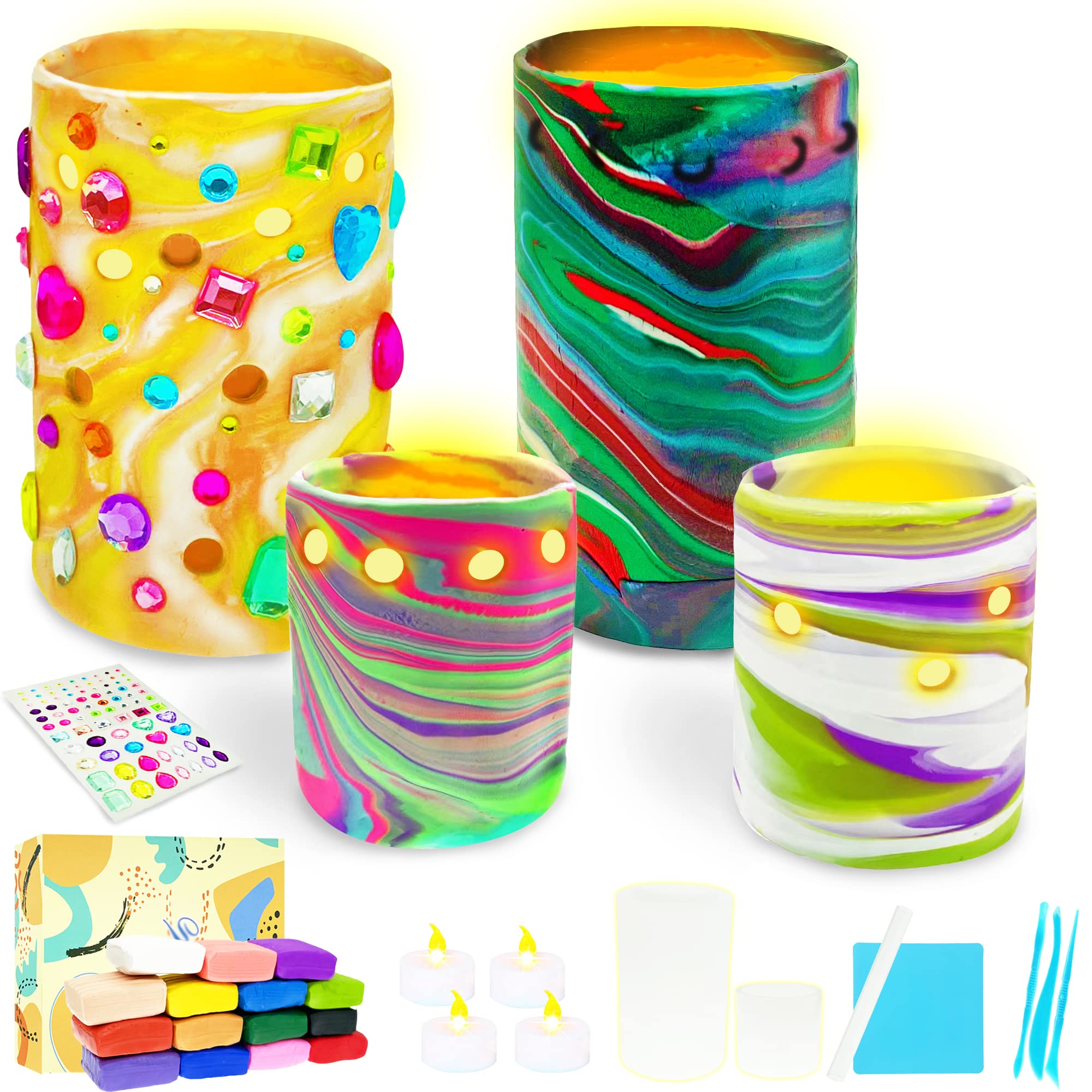 Buy Make Your Own Gem Clay Luminaries - Arts and Crafts Clay kit for ...