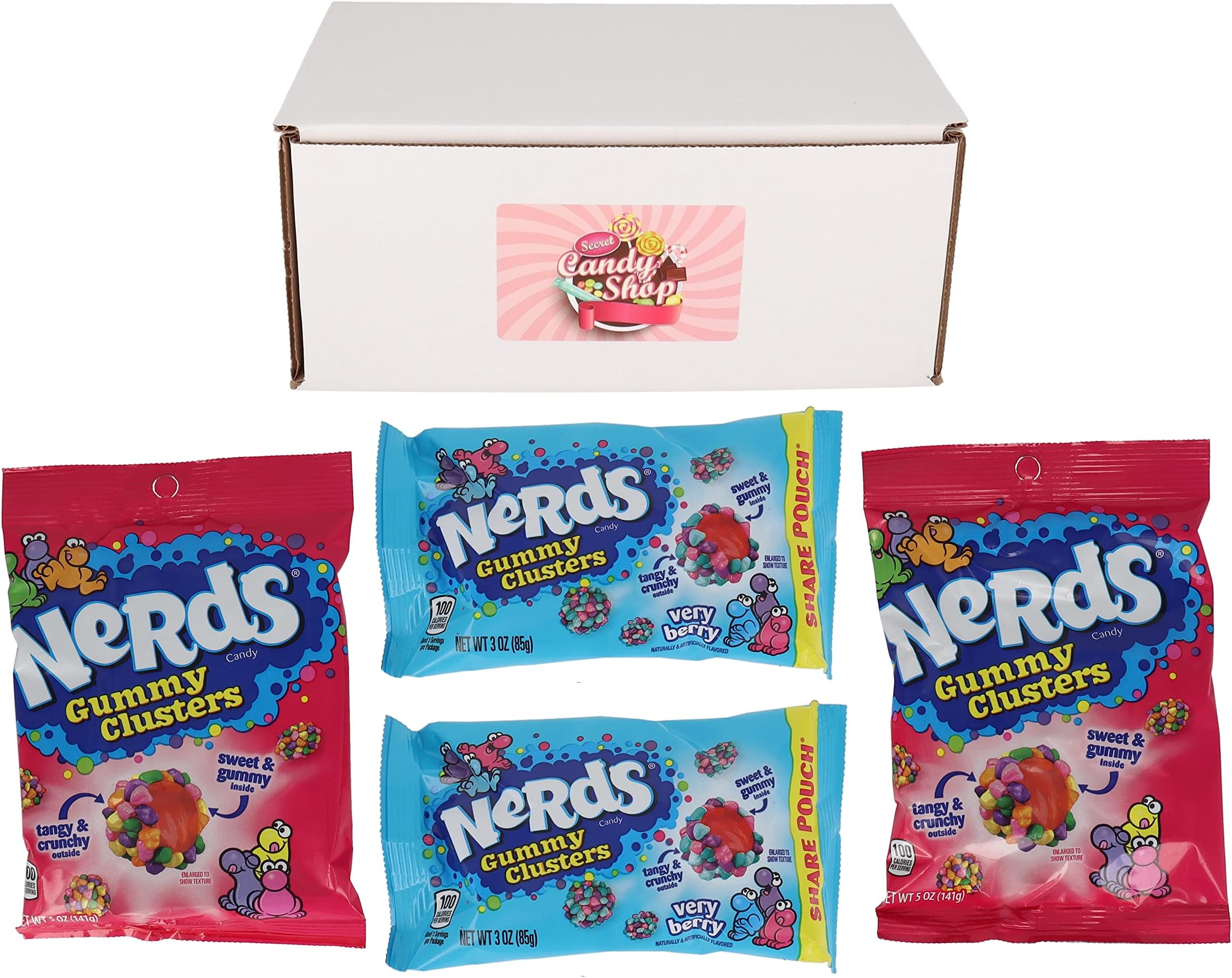 Amazon.com : NERDS Gummy Clusters Holiday Assorted Treat Pack, 15oz, 30 ...