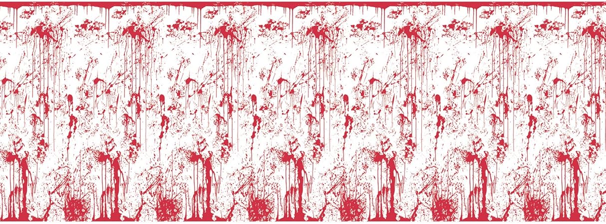Amazon.com: Beistle Bloody Wall Backdrop, Scary Blood-Splatter ...