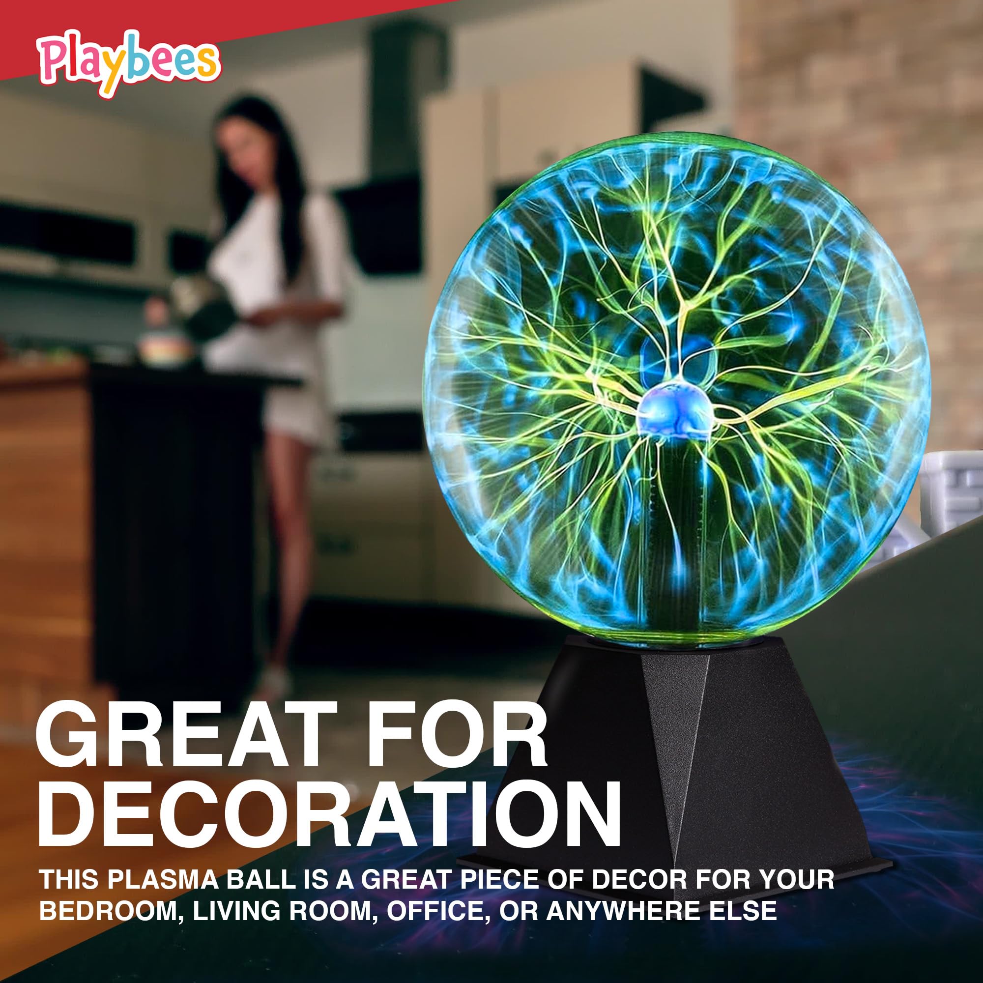 Snapklik.com : Green Plasma Ball - 7 Inch - Tesla Coil Bulb Static ...