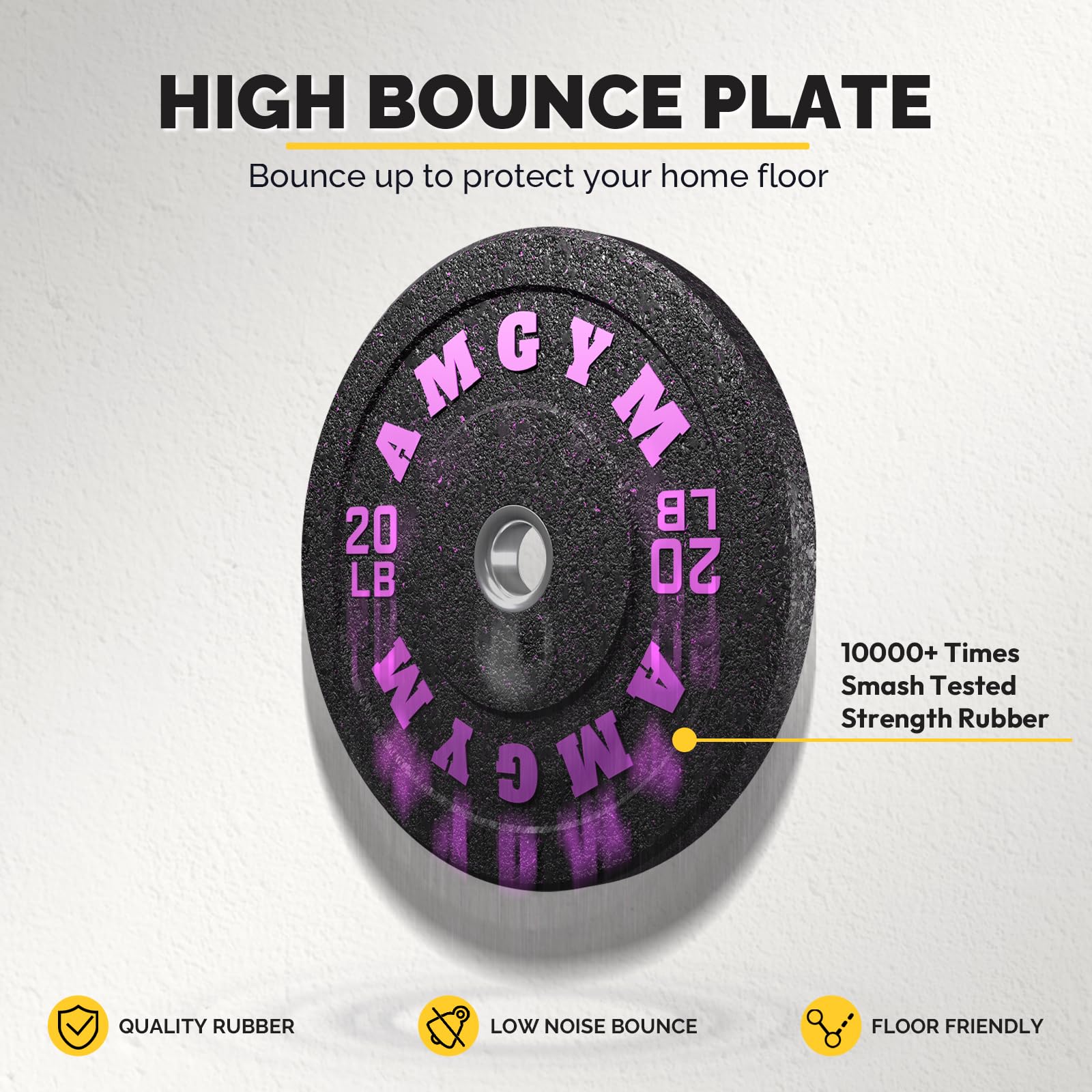 2 Inch Weight Plates AMGYM Bumper Plate Set - Colored Fleck Weight ...