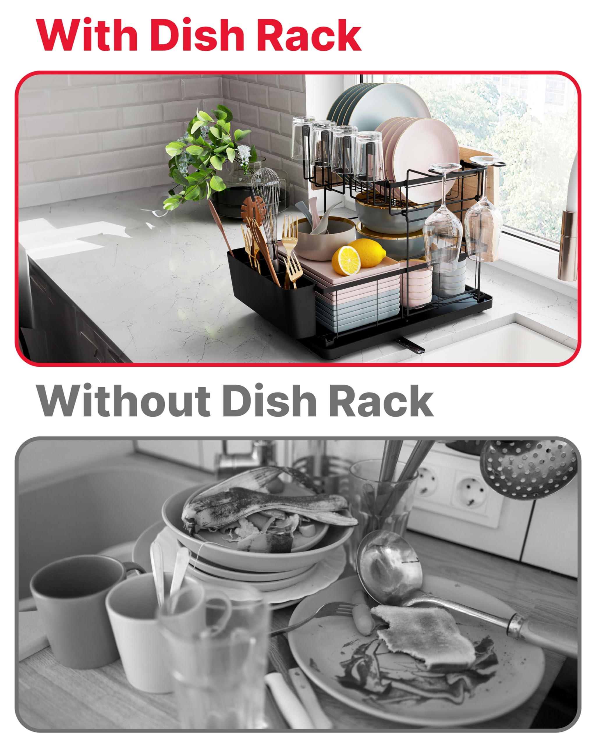 Apex Artifacts Corporation 2 Tier Dish Drying Rack for Kitchen Counter ...