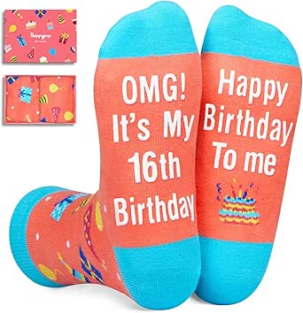Amazon.com: HAPPYPOP 16th Birthday Gift Ideas for Girls Boys - Socks 16 ...