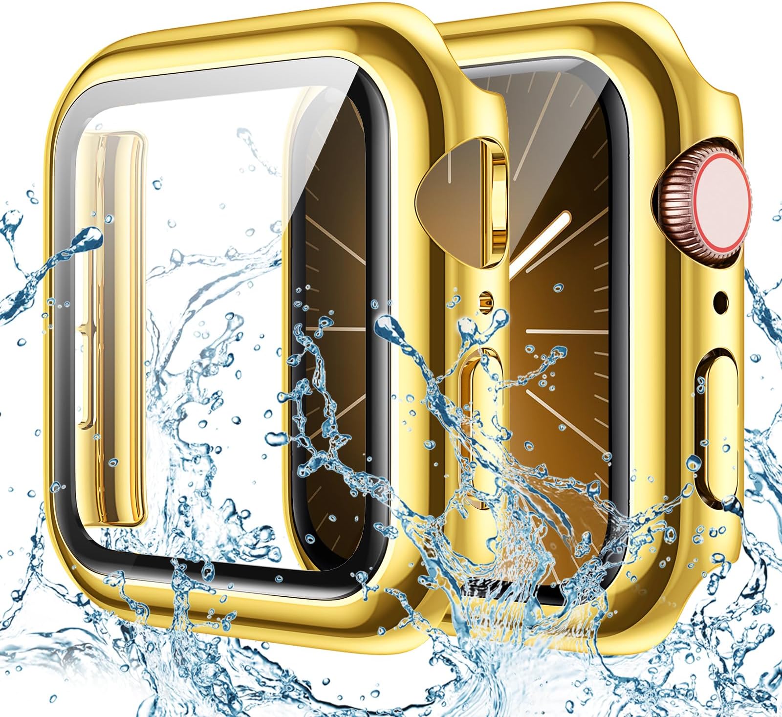 Amazon.com: Compatible Apple Watch 9/8 / 7 Case 45mm Gold,NINKI ...