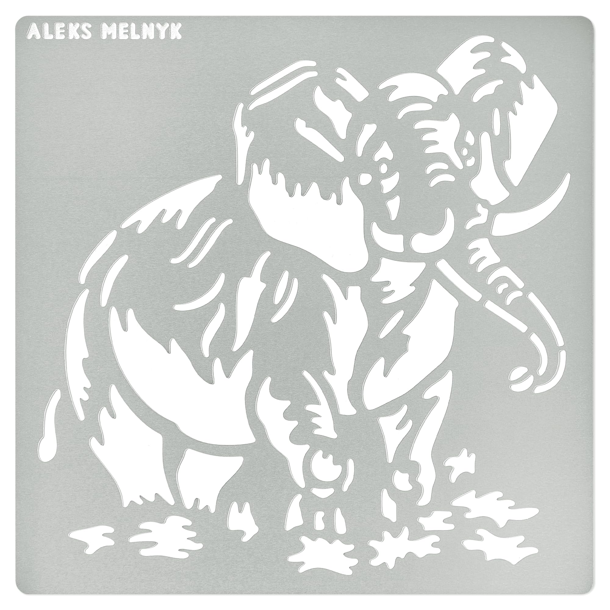 Amazon.com : Aleks Melnyk No.478 Metal Stencil, Elephant Mammal Animal ...