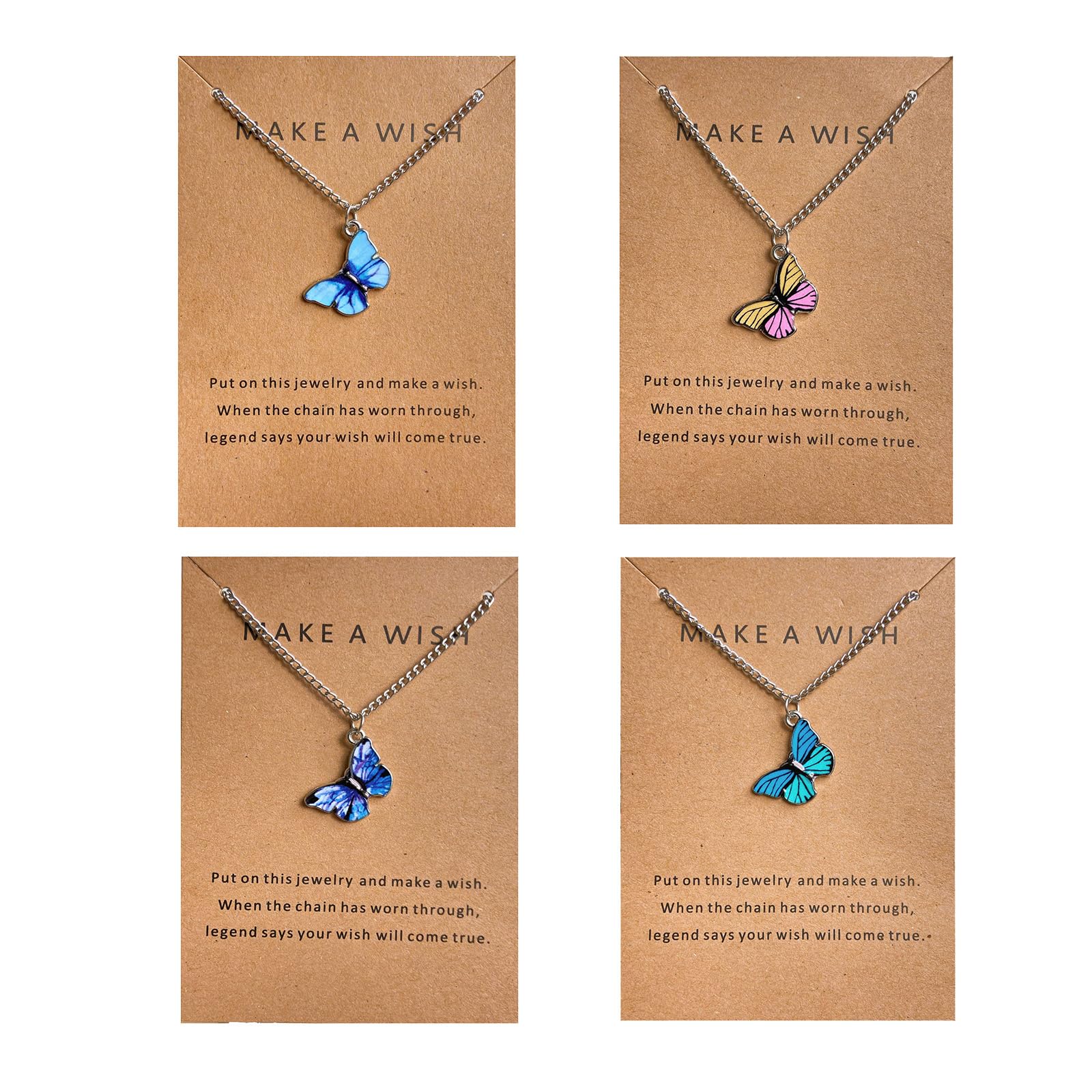 Amazon.com: FUTIMELY Cute Butterfly Pendant Necklace Set for Women,4/5 ...