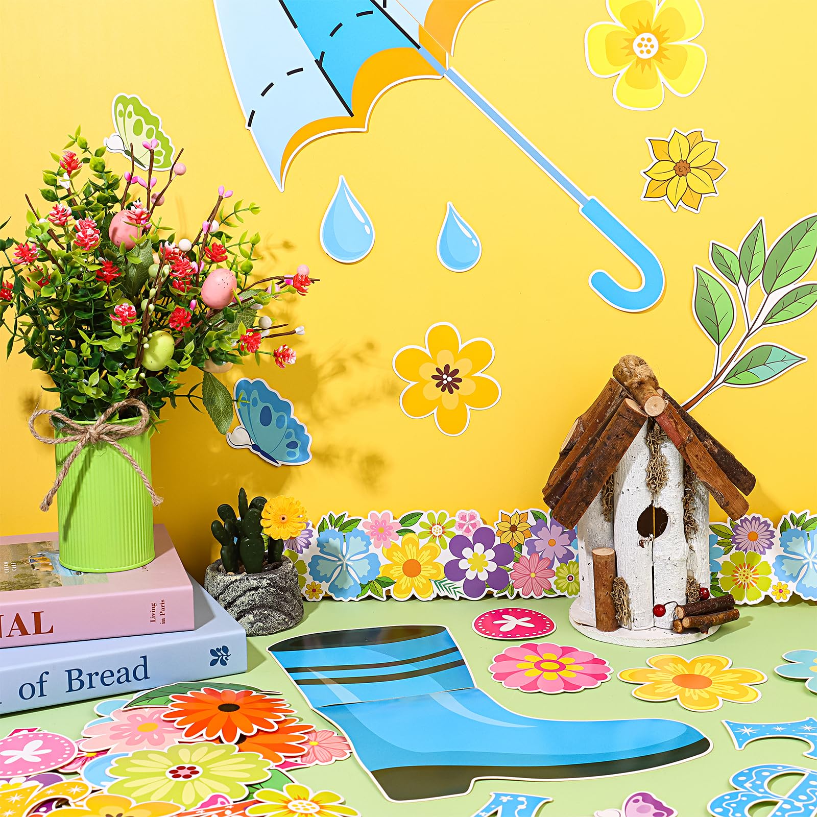110 Pcs Spring Bulletin Board Decoration April Showers Bring May ...