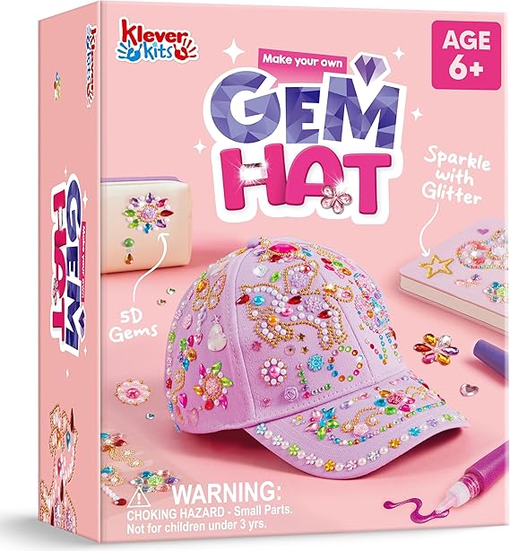 Amazon.com: Klever Kits Gem Hat Kit for Girls, Decorate Your Own ...
