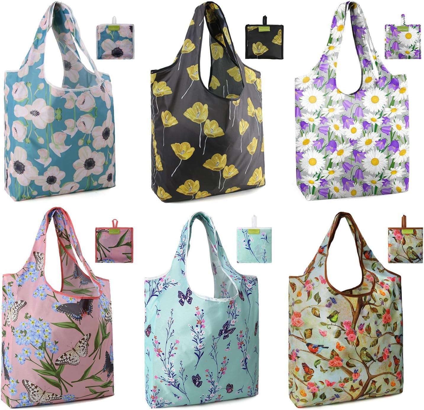 Amazon.com: BeeGreen Women Gifts Floral Reusable Grocery Bags - X Large ...