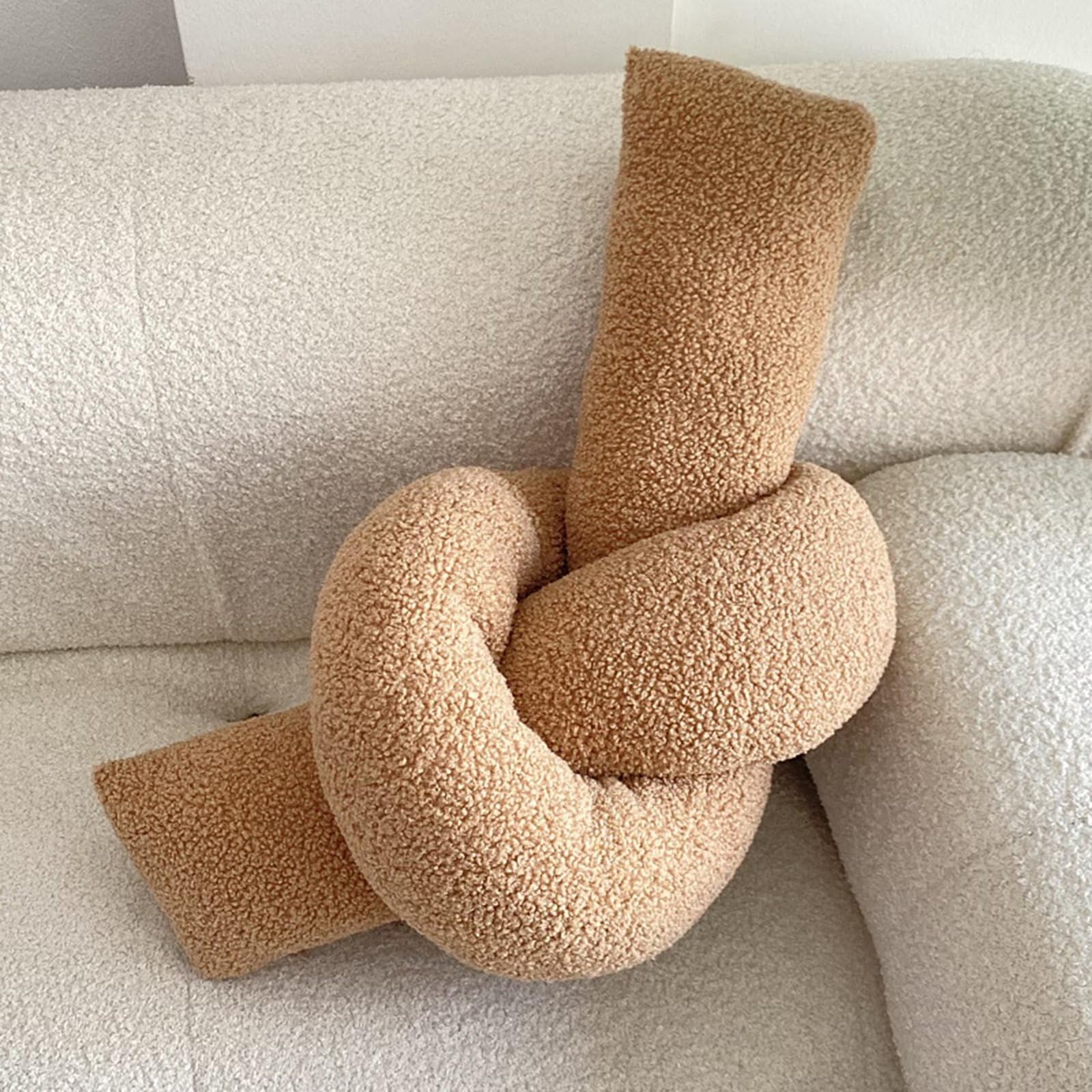 Amazon.com: Yooname Khaki Knot Pillow Long Shaped Soft Knot Plush ...