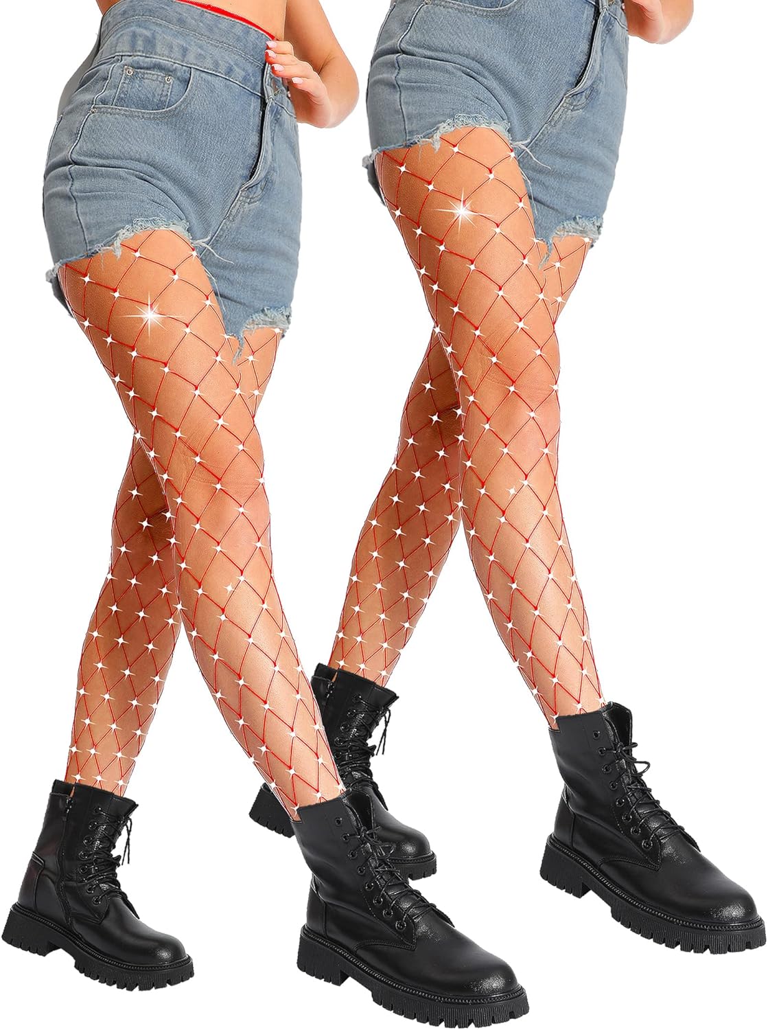 DancMolly Sparkly Tights for Women, Glitter Rhinestones Fishnet Stockings in 20 Solid Color 3 ...