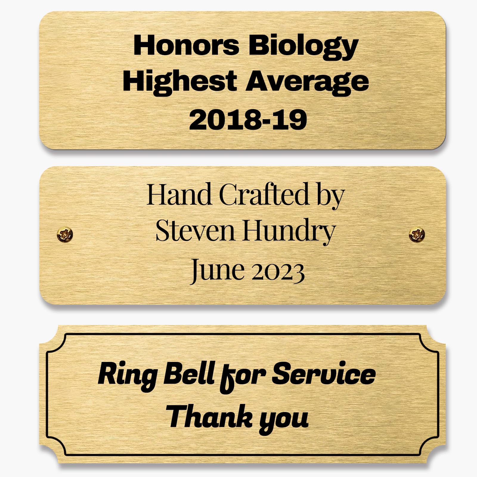 Wall Frame With Engraved Name Plates 4" W X 2" H Personalized, Custom