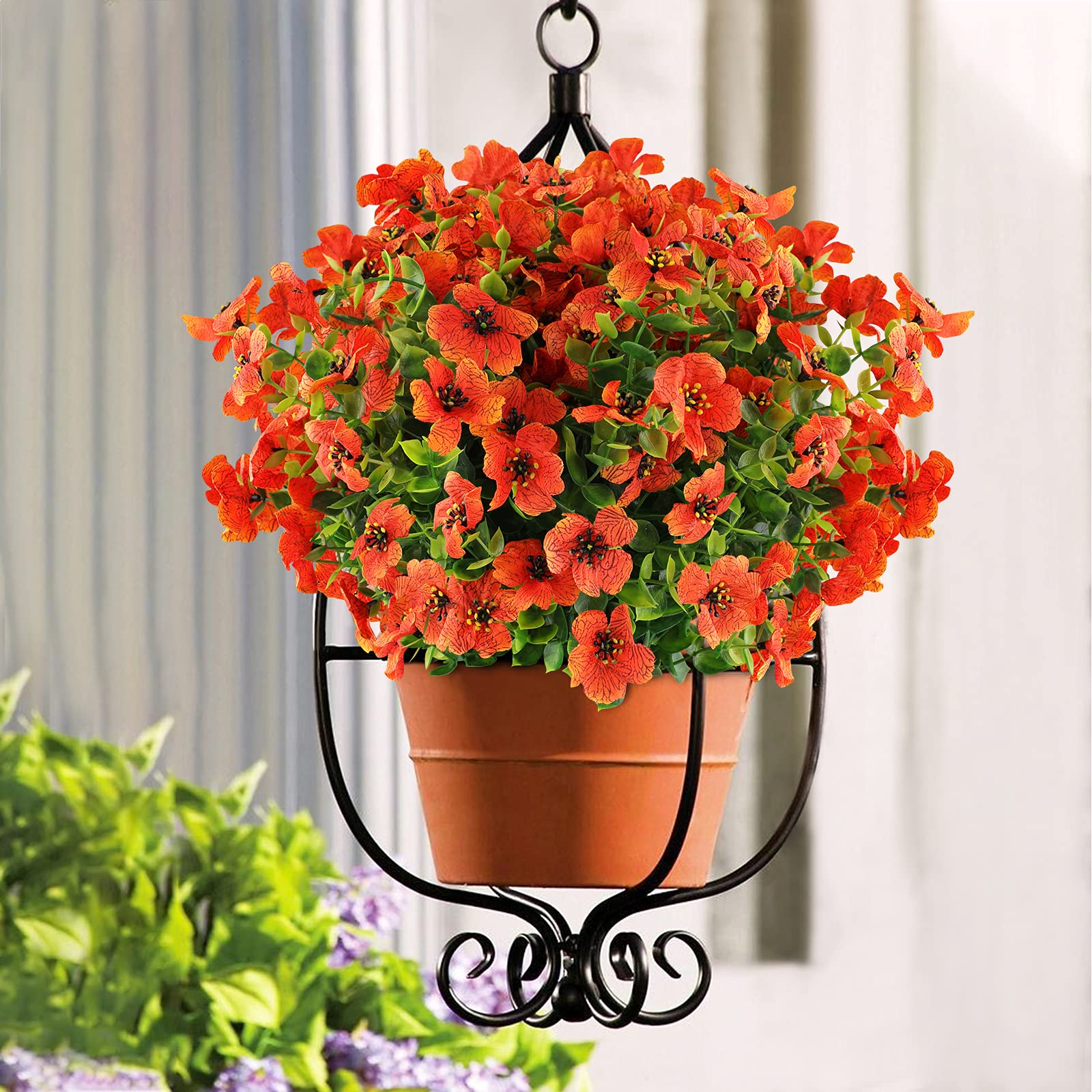 Snapklik.com : GREENRAIN 6 Bundles Artificial Flowers UV Resistant Fake Plants Outdoor Faux ...