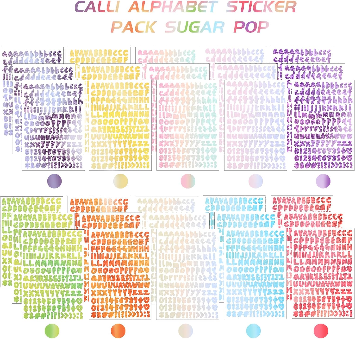 Amazon.com: 30 Sheets 5160Pcs Colorful Small Alphabet Stickers Self ...