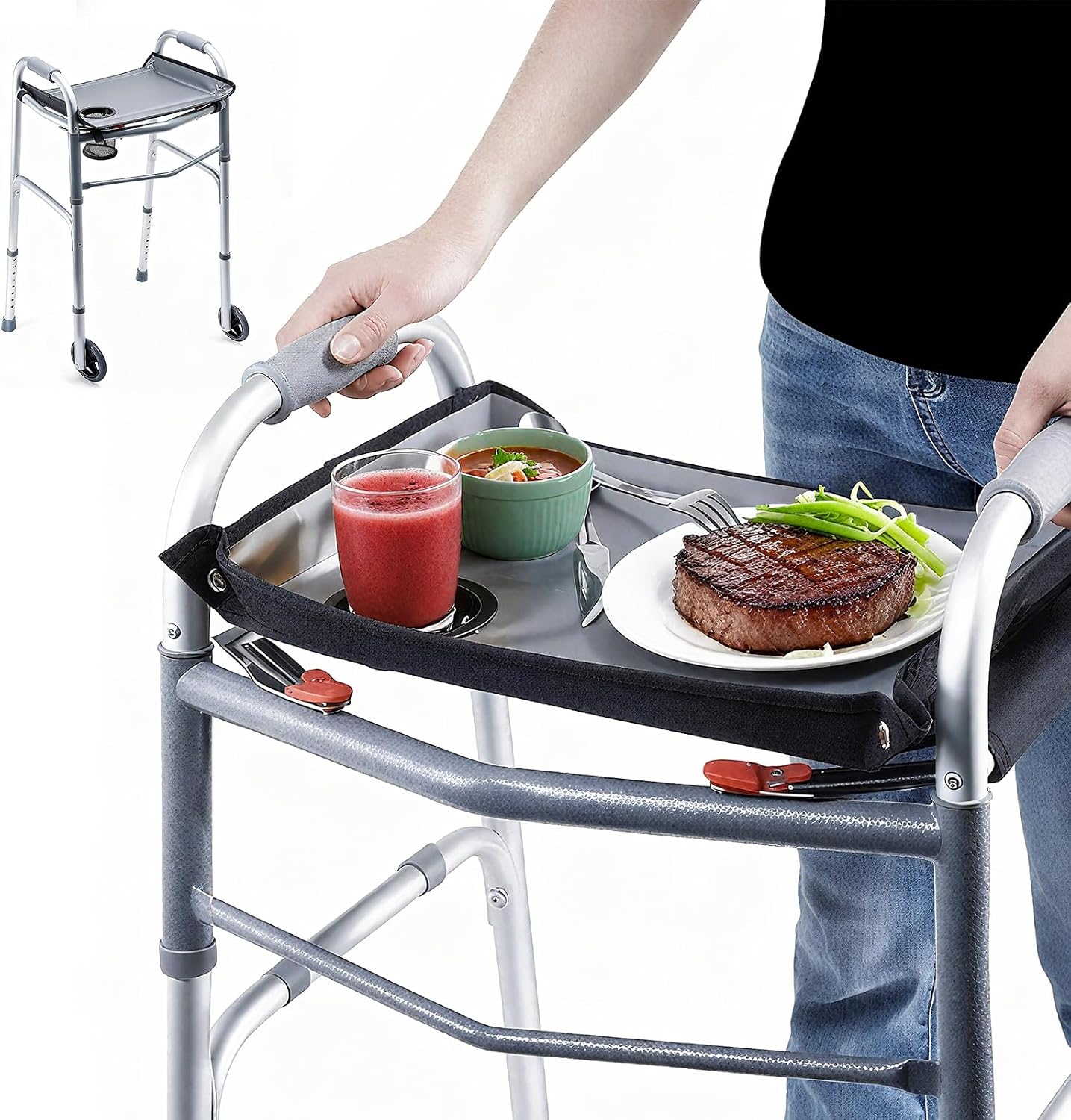 Amazon.com: Walker Tray for Folding Walker - 16.1"x13" with Cup Holder ...