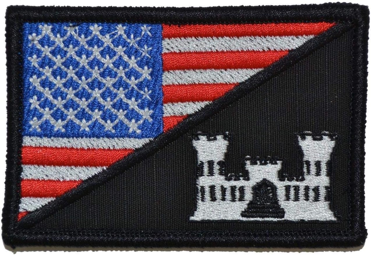Amazon.com: Army Engineer Castle USA Flag Patch - 3 x 2 Inch Hook ...