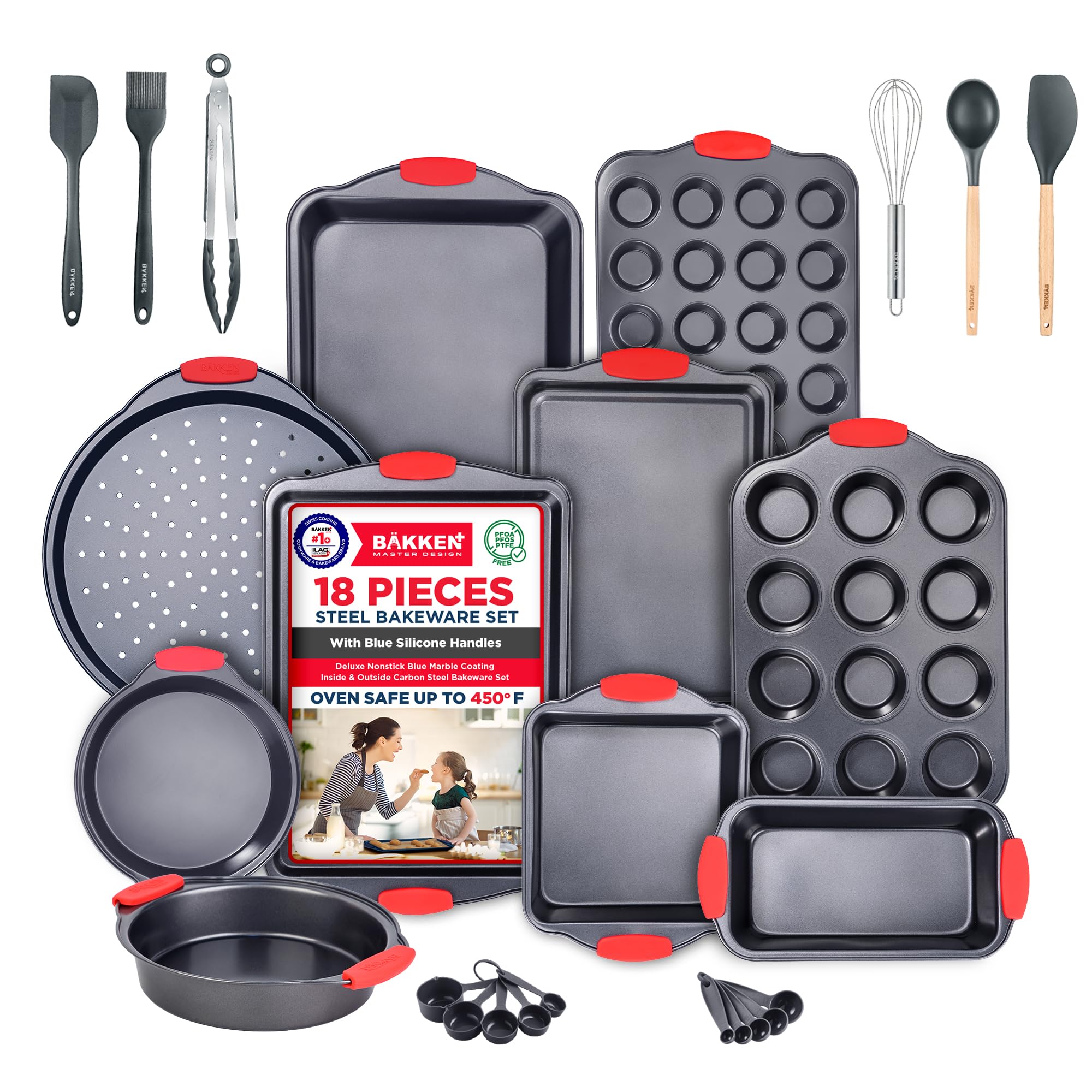 Amazon.com: BAKKEN Kitchen Baking Pan Set - Nonstick Coating, Carbon ...