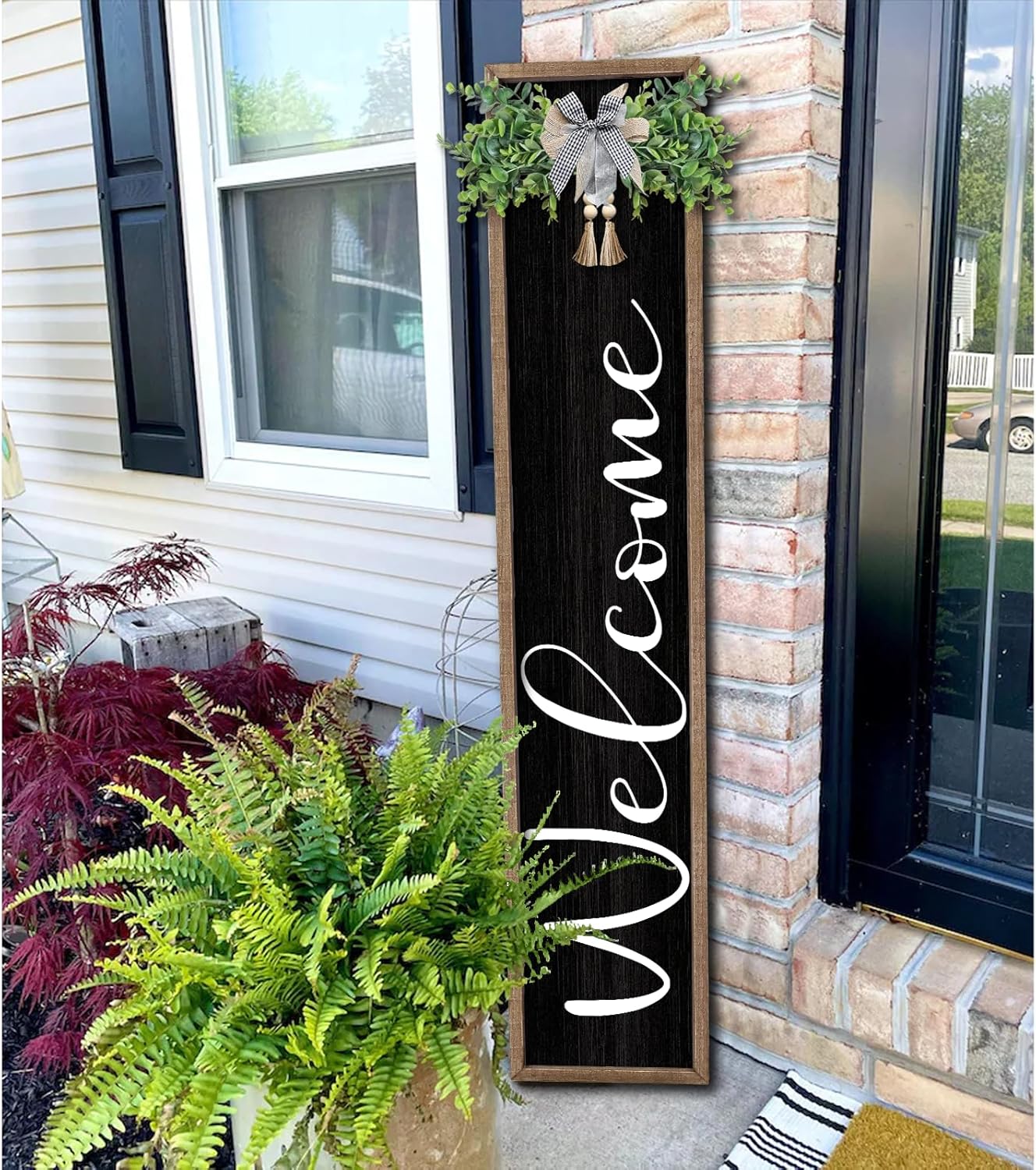 Amazon.com : Welcome Sign for Front Porch Standing 45"X9" Large Outdoor ...