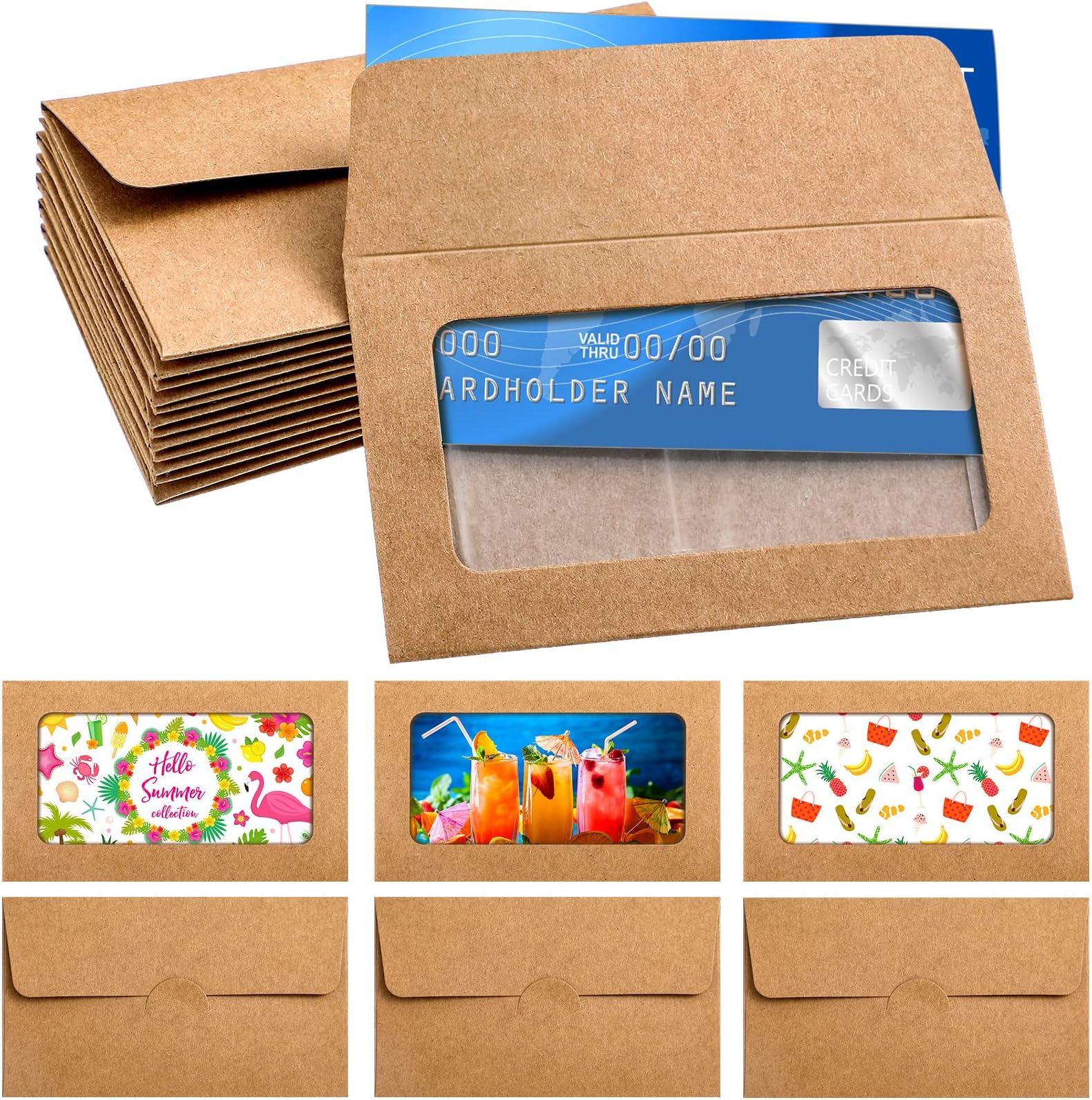 Amazon.com : 120 Packs Window Gift Card Envelopes Gift Sleeves Credit ...