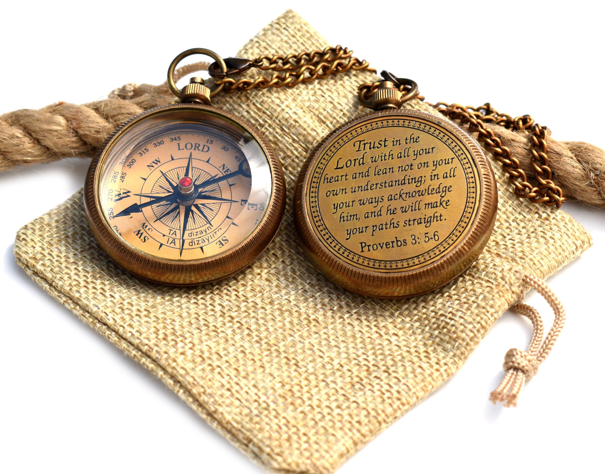 Snapklik.com : Trust In The Lord-Proverbs 3: 5-6 Quote Engraved Compass ...