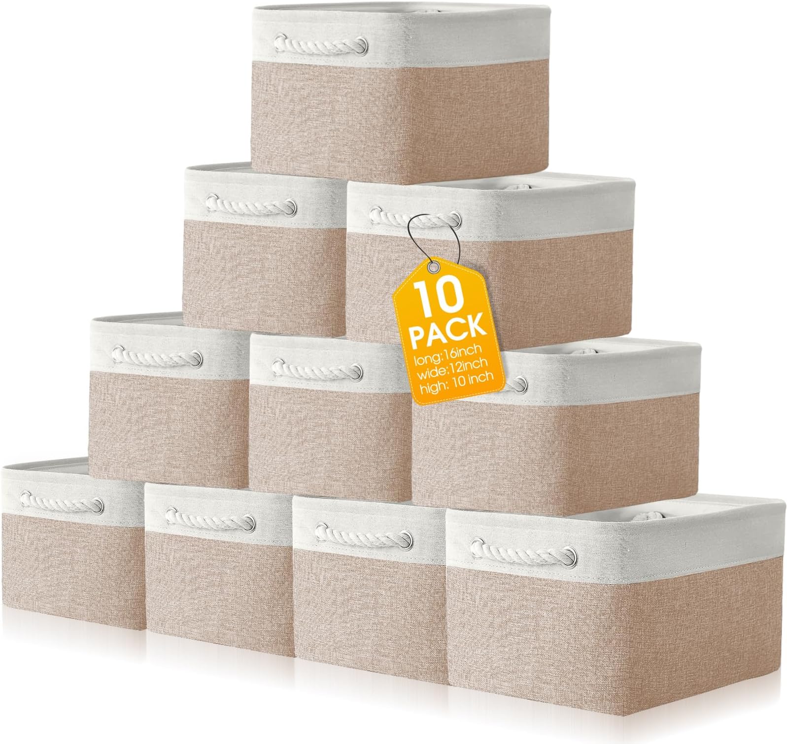 Amazon.com: Utiao 3 Pack Gray Large Stacking Basket Bin, Open Front ...