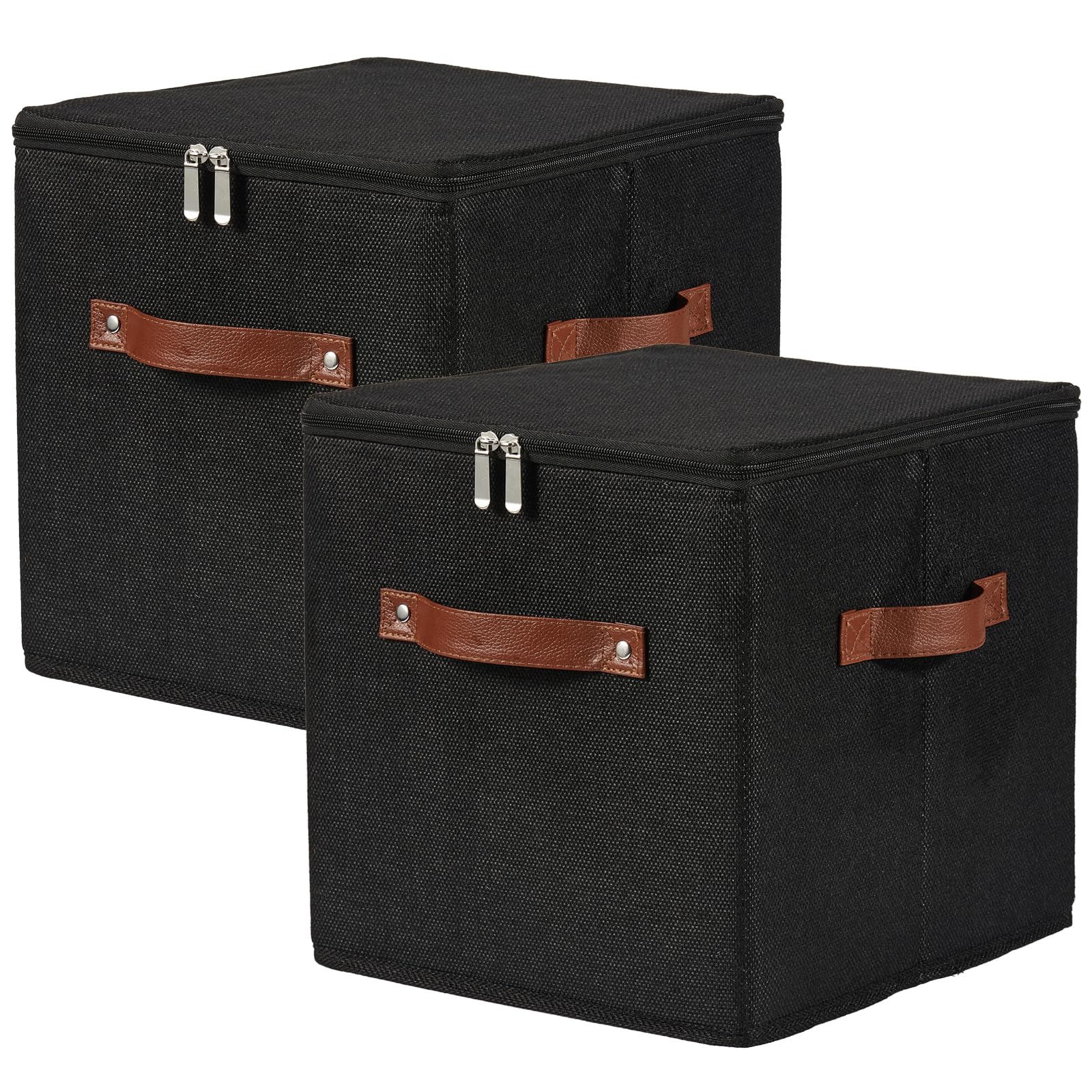 Amazon.com - VinneGenzz 2PCS Storage Cubes with Lid Fabric Storage Bins ...